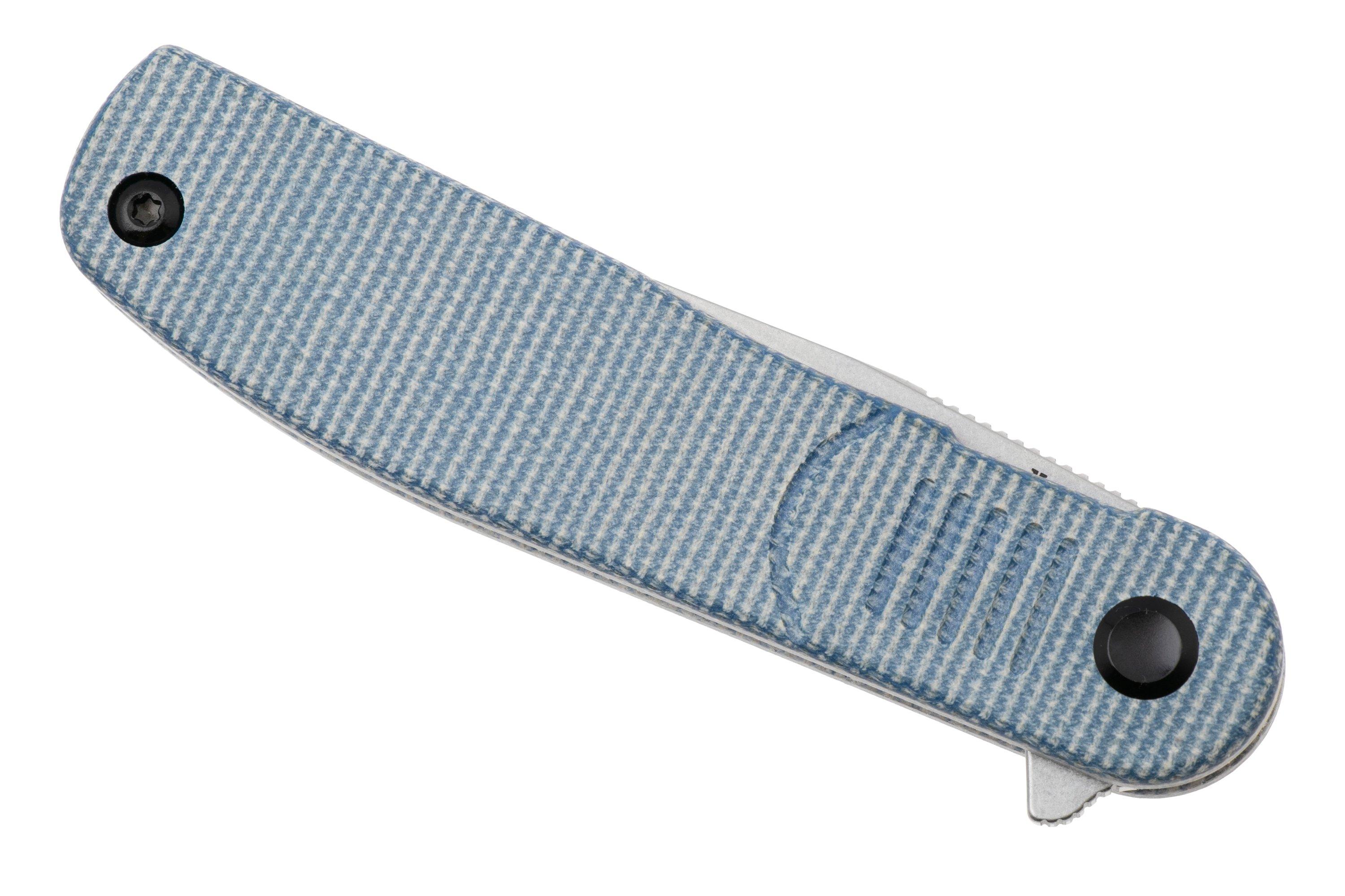 Tenable Knives Einar T2072A2 Stonewashed Nitro-V, Blue Micarta, pocket ...