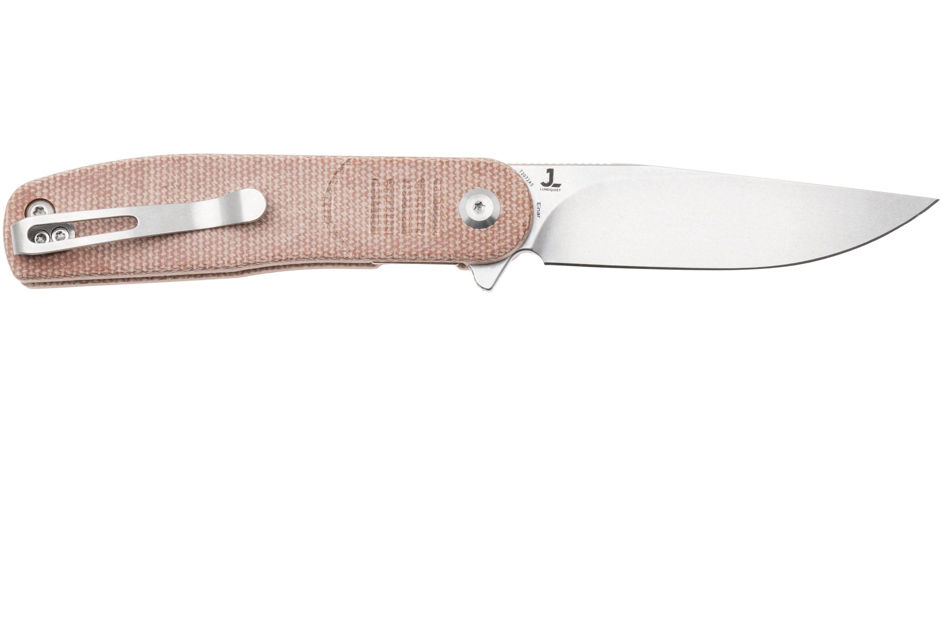 Tenable Knives Einar T2072A5 Stonewashed Nitro-V, Brown Micarta, pocket ...