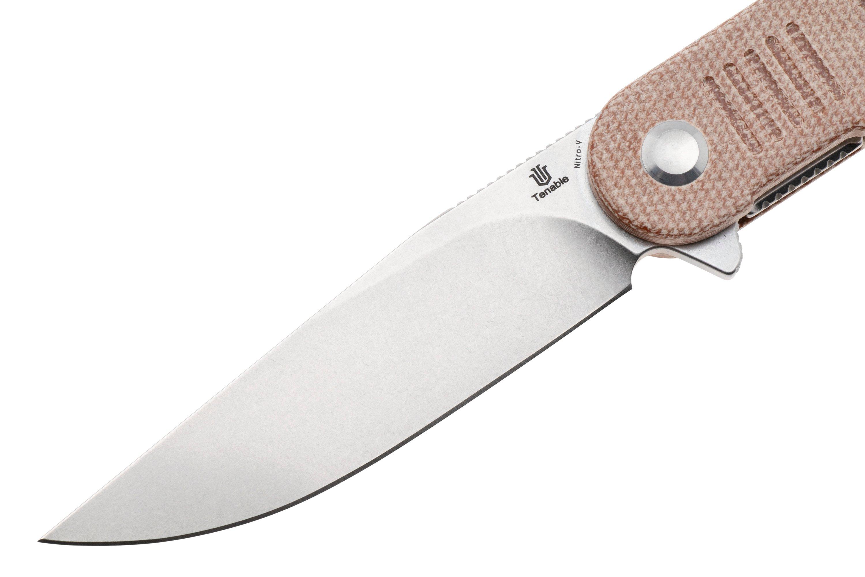 Tenable Knives Einar T2072A5 Stonewashed Nitro-V, Brown Micarta, pocket ...