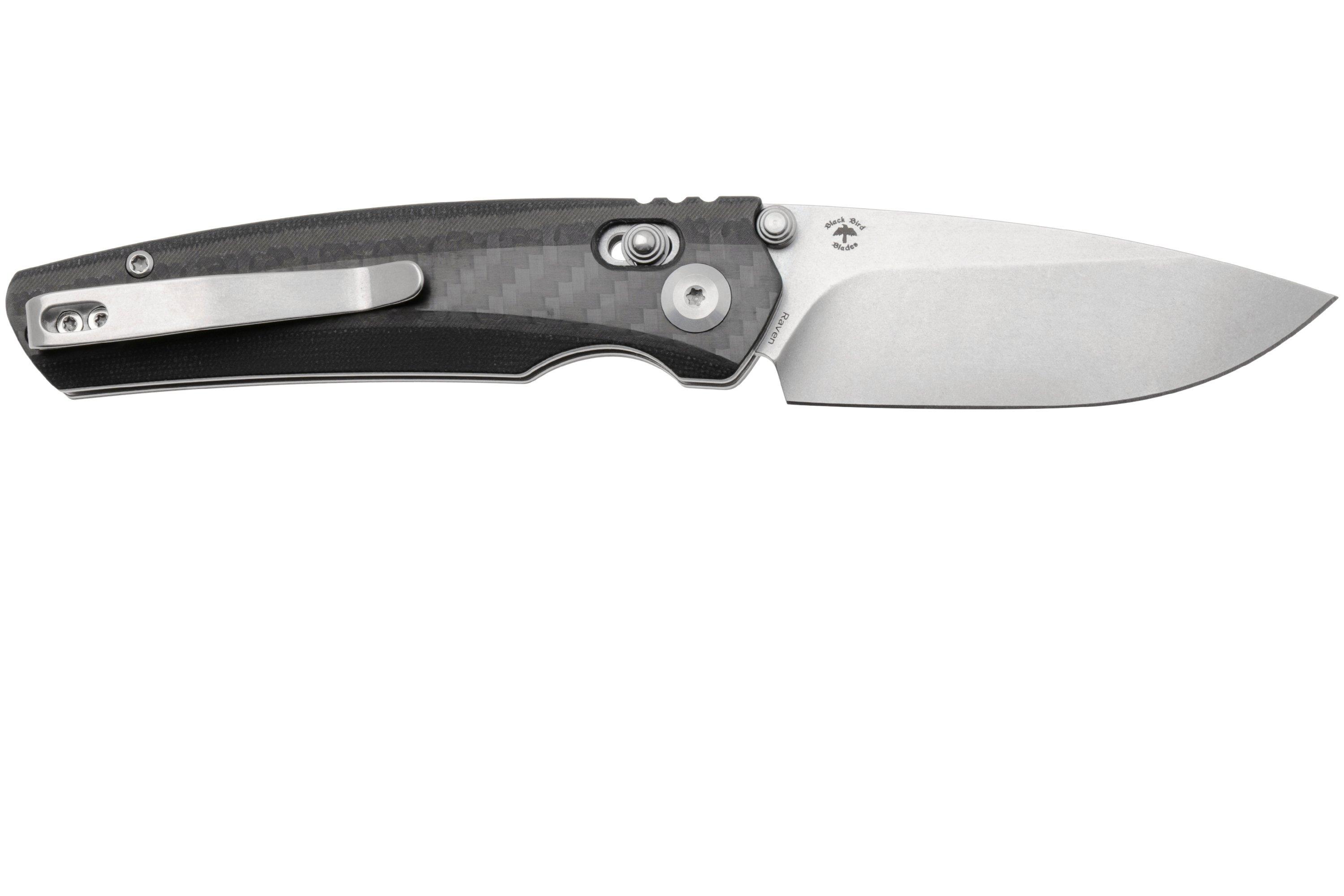 Tenable Knives Raven T2109V1 Stonewashed 14C28N, Twill Carbon Fiber ...