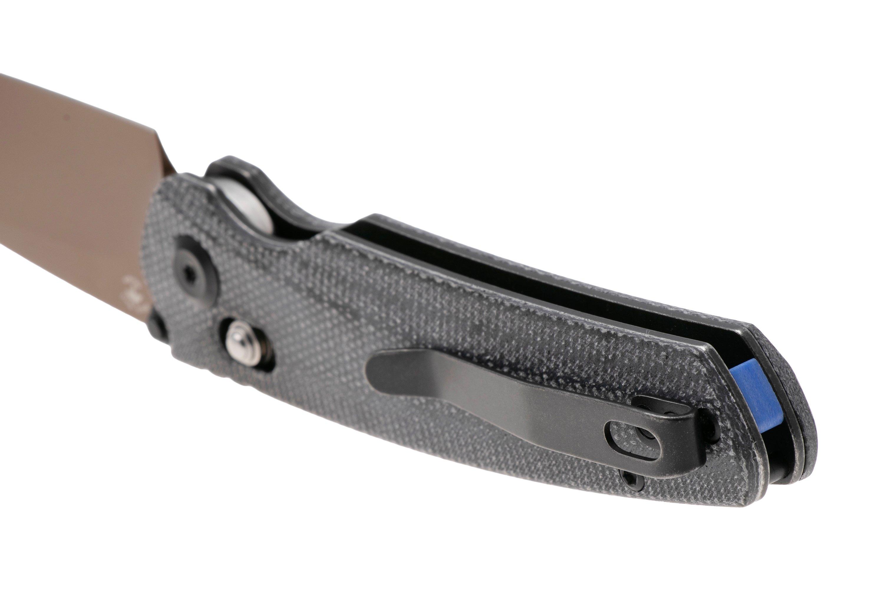 Tenable Knives Raven T2109V6 Rose Gold Coated 14C28N, Black Micarta ...