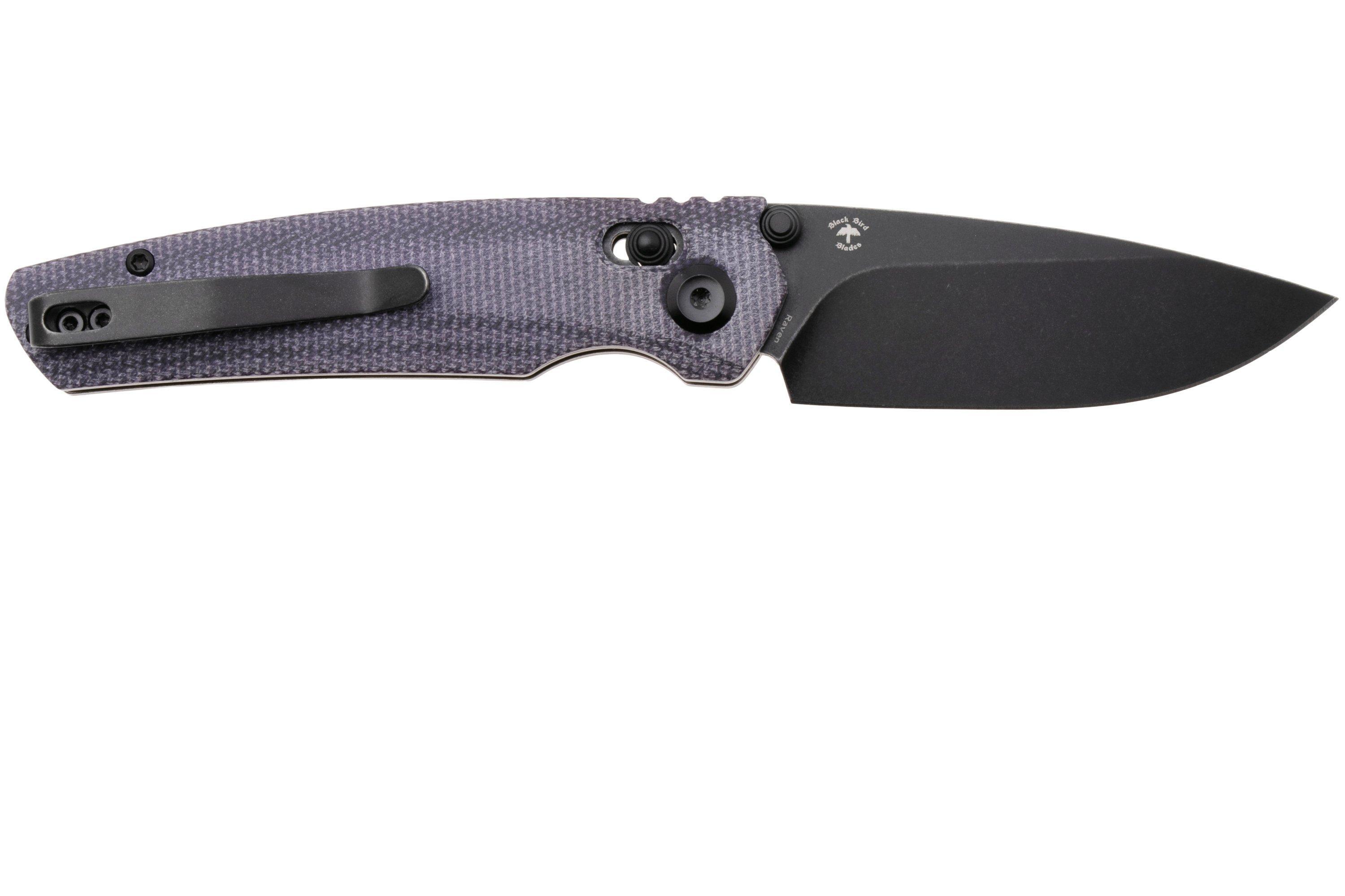 Tenable Knives Raven T2109V7 Blackwashed 14C28N, Purple Micarta, pocket ...