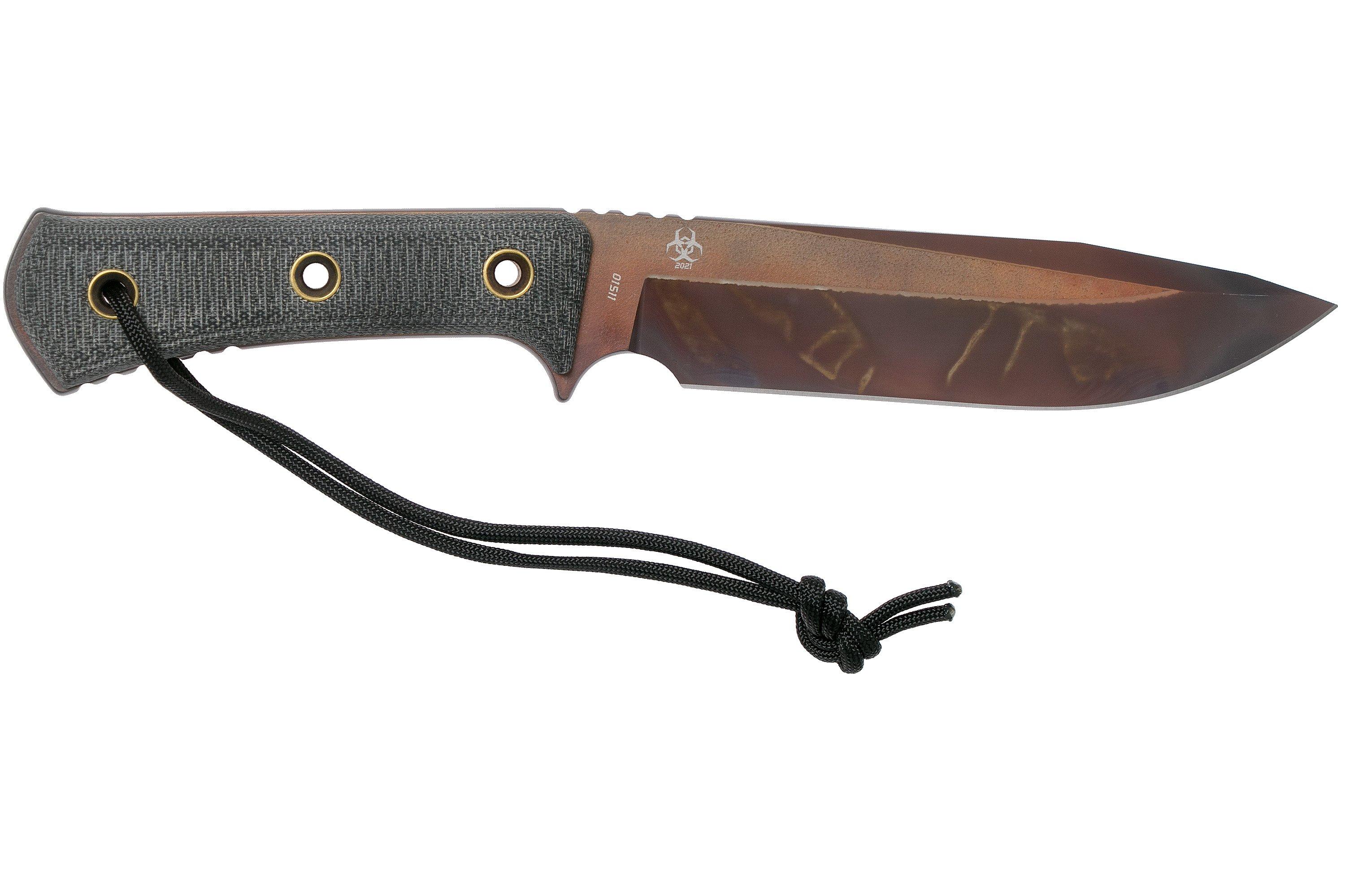 TRC Knives Apocalypse, Elmax Apocalypse Finish, Black Canvas Micarta ...