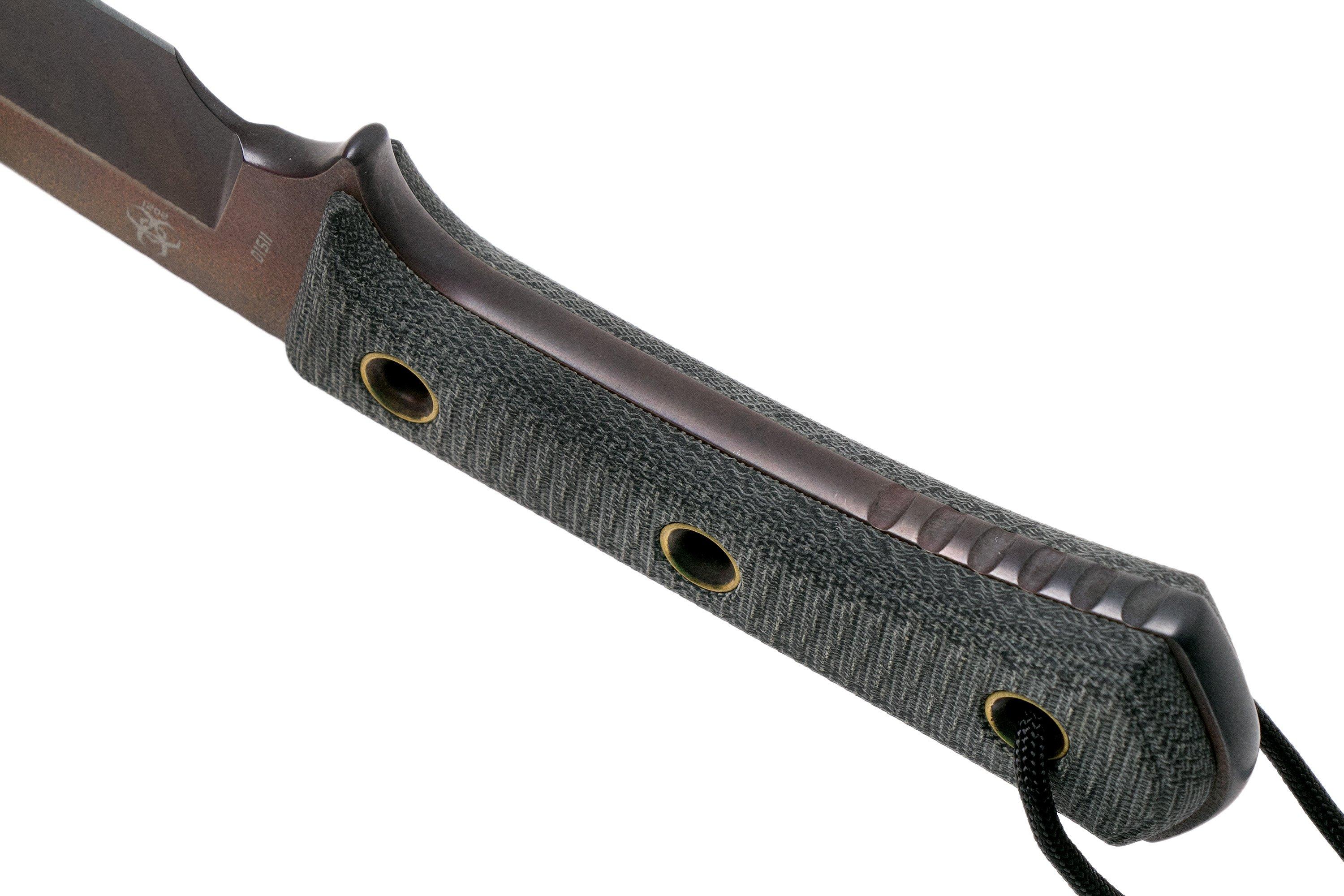 TRC Knives Apocalypse, Elmax Apocalypse Finish, Black Canvas Micarta ...