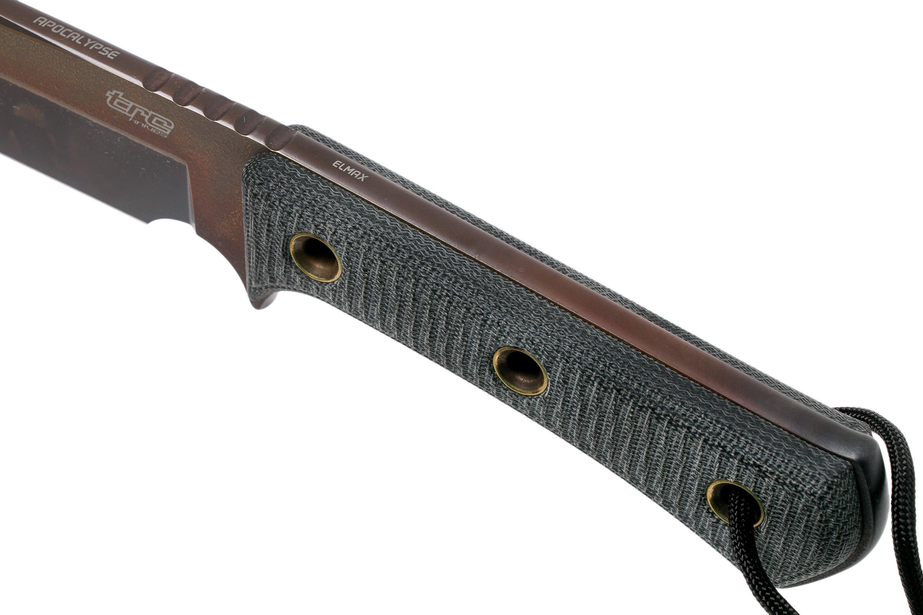 TRC Knives Apocalypse, Elmax Apocalypse Finish, Black Canvas Micarta ...