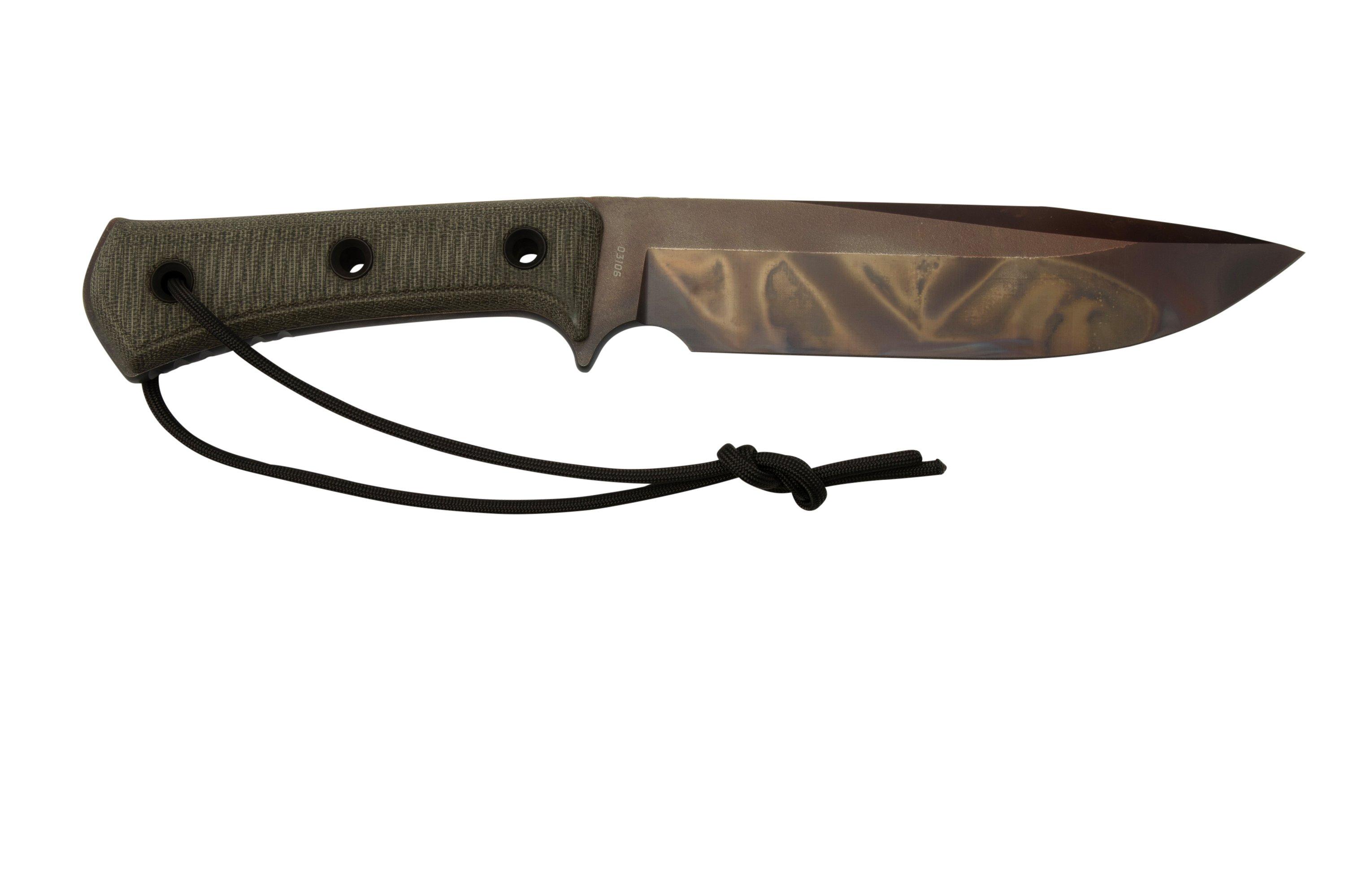 TRC Knives Apocalypse Apo Finish Elmax Green Canvas Micarta, survival ...