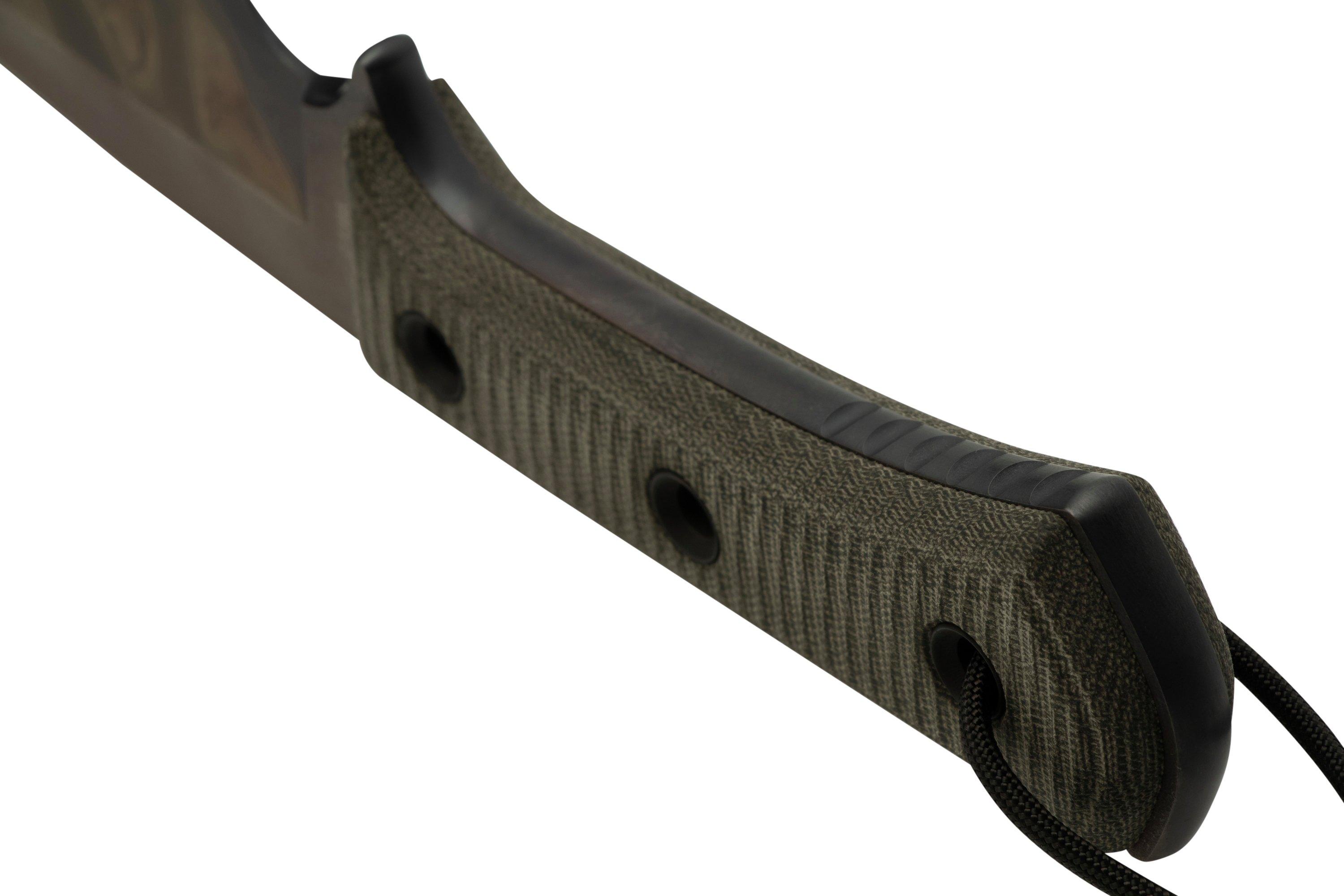 TRC Knives Apocalypse Apo Finish Elmax Green Canvas Micarta, survival ...