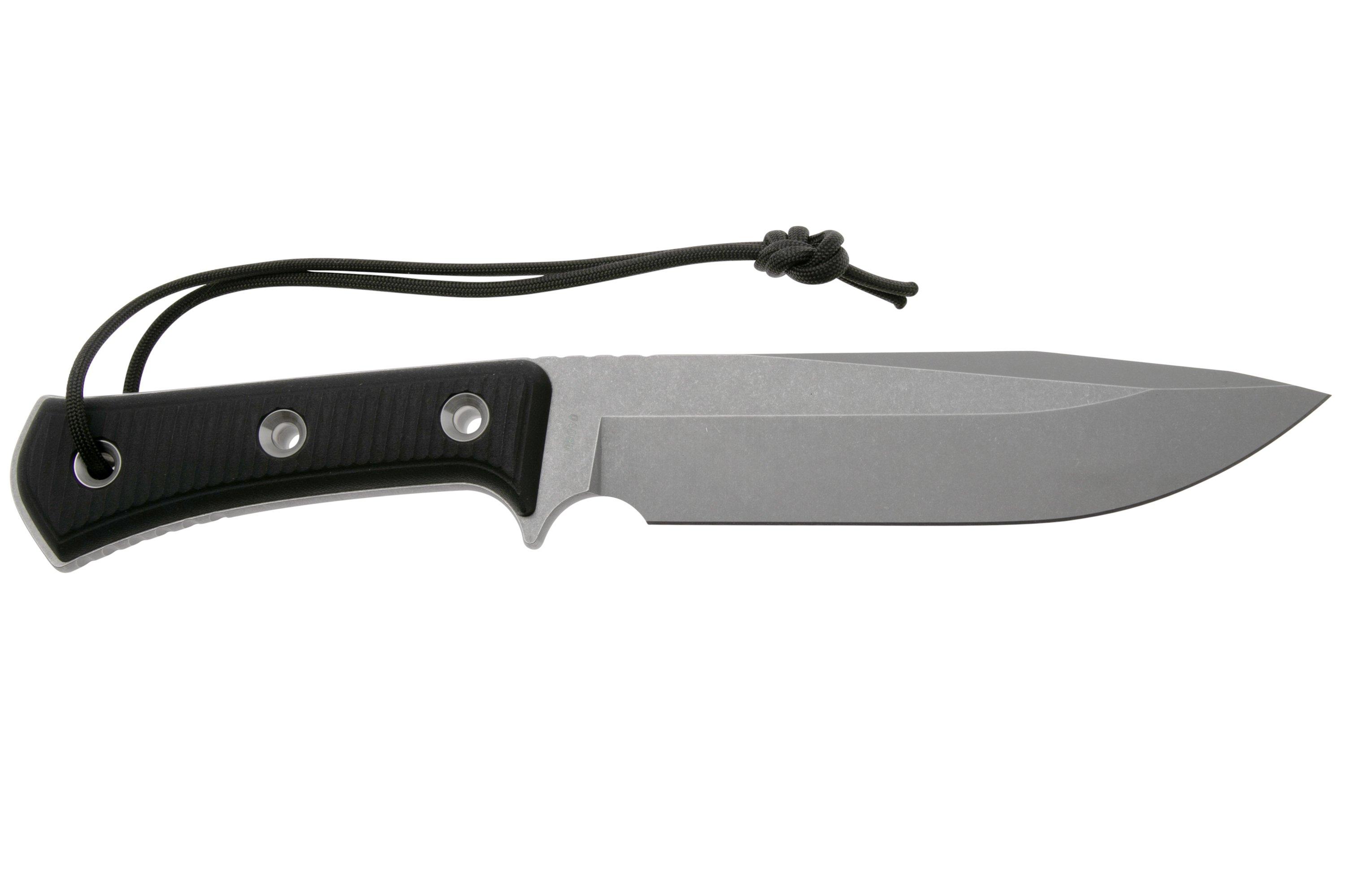 TRC Knives Apocalypse TI-AP-ST-WSD-FIN Elmax Stone Washed, Black Canvas ...