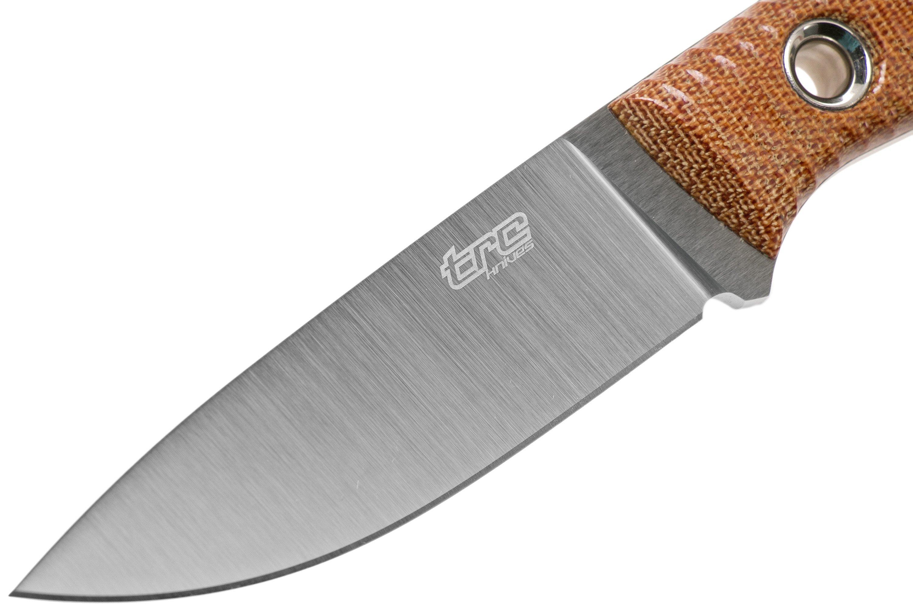 TRC Knives Classic Freedom, FFG, Brown Canvas Micarta outdoor knife ...