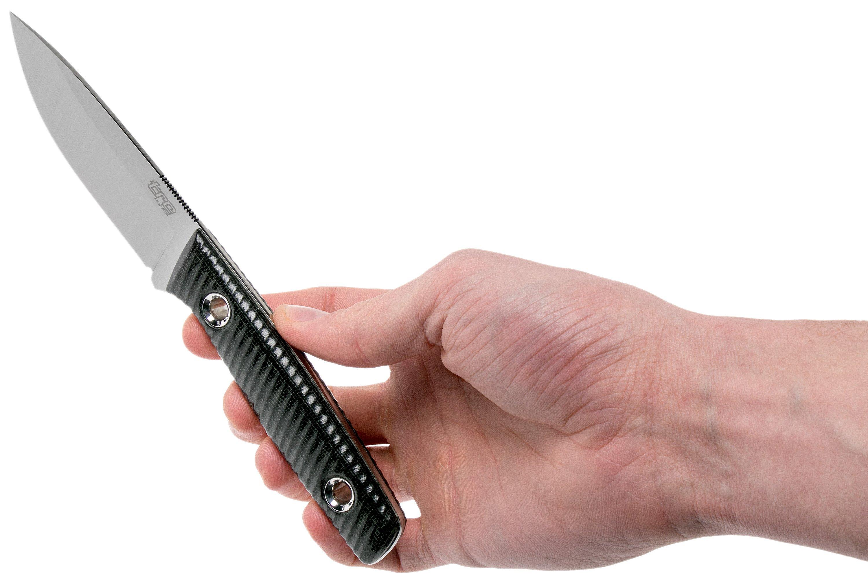 TRC Knives Classic Freedom, Black Canvas Micarta outdoor knife ...