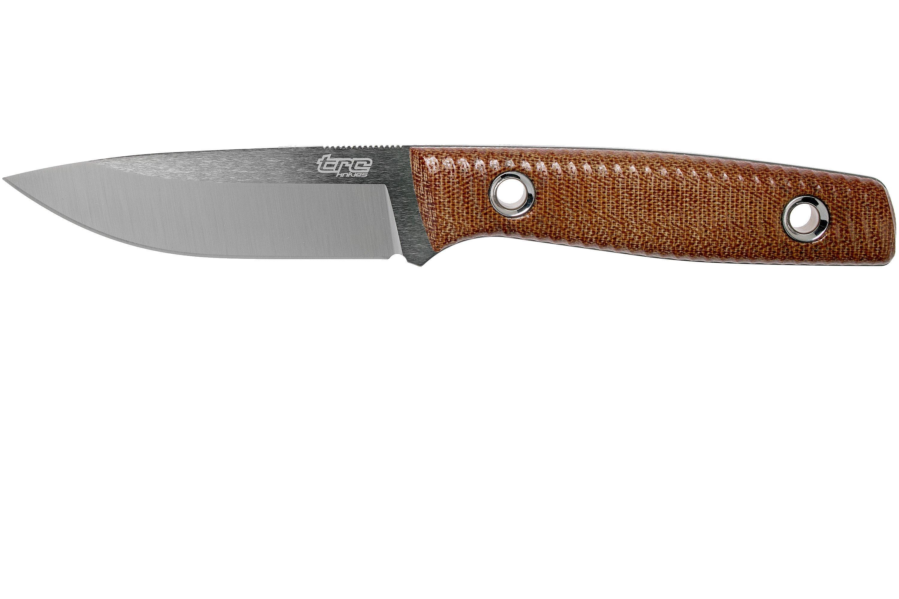 TRC Knives Classic Freedom, Brown Canvas Micarta outdoor knife ...