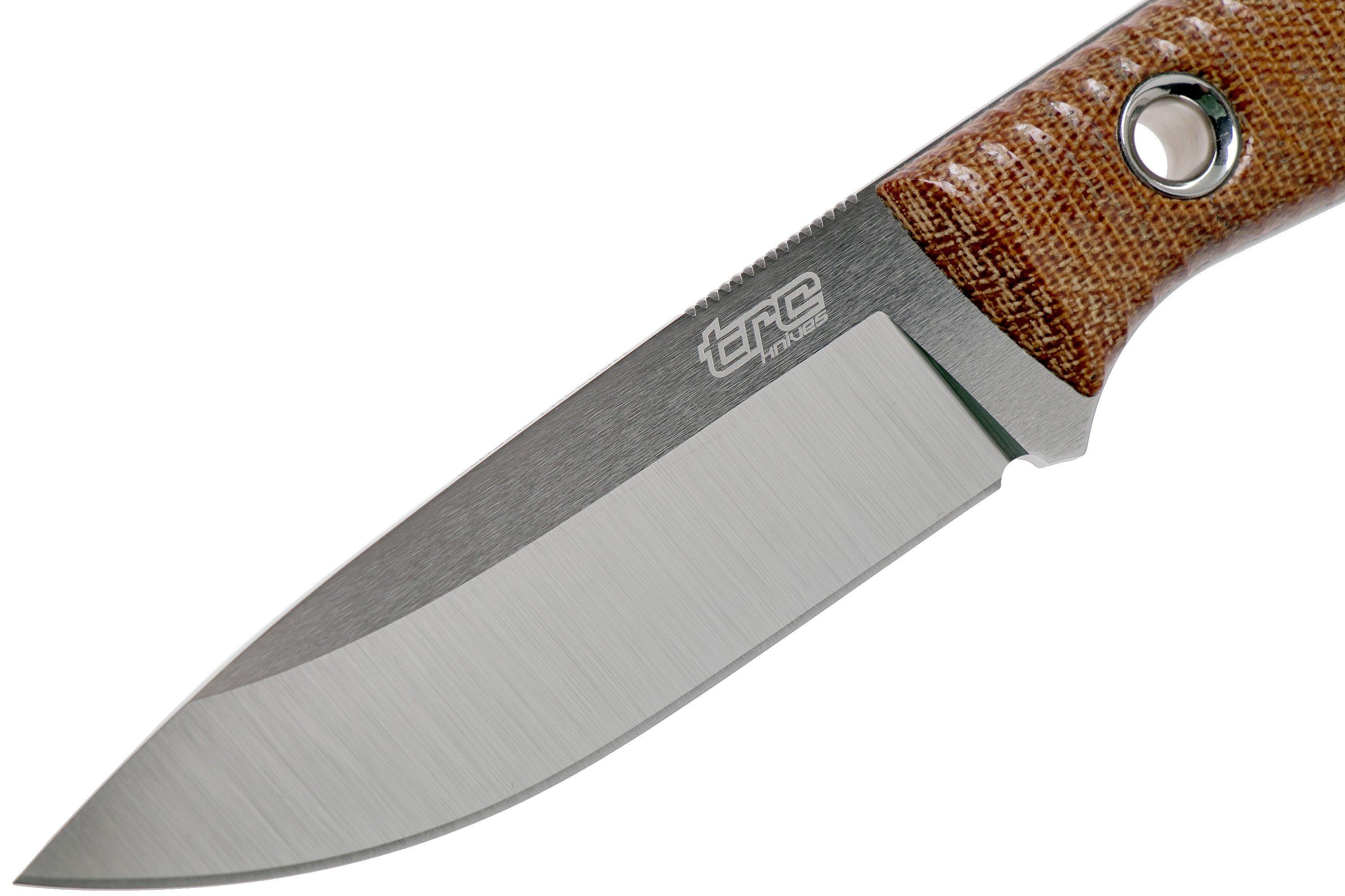 TRC Knives Classic Freedom, Brown Canvas Micarta outdoor knife ...