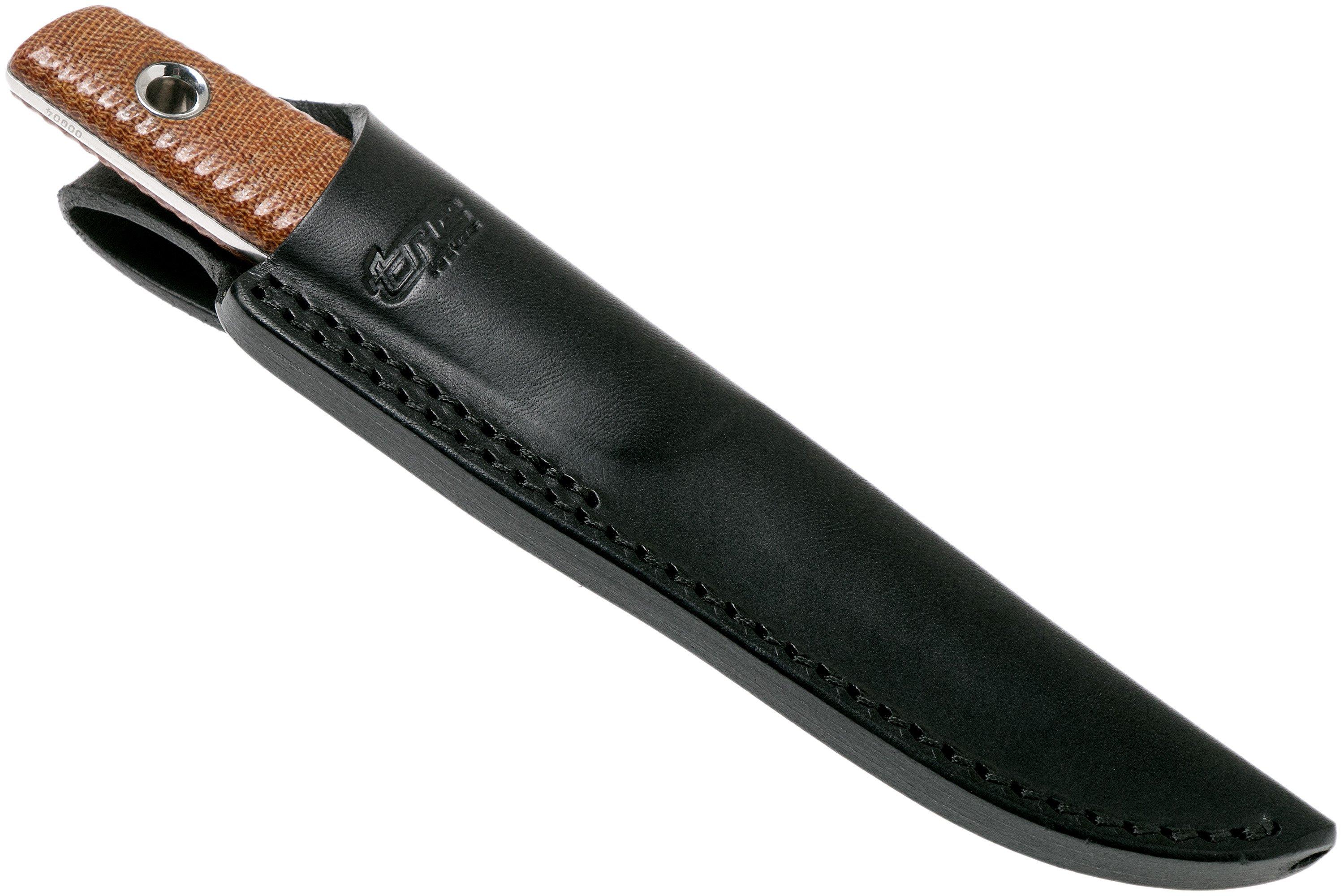 TRC Knives Classic Freedom, Brown Canvas Micarta outdoor knife ...