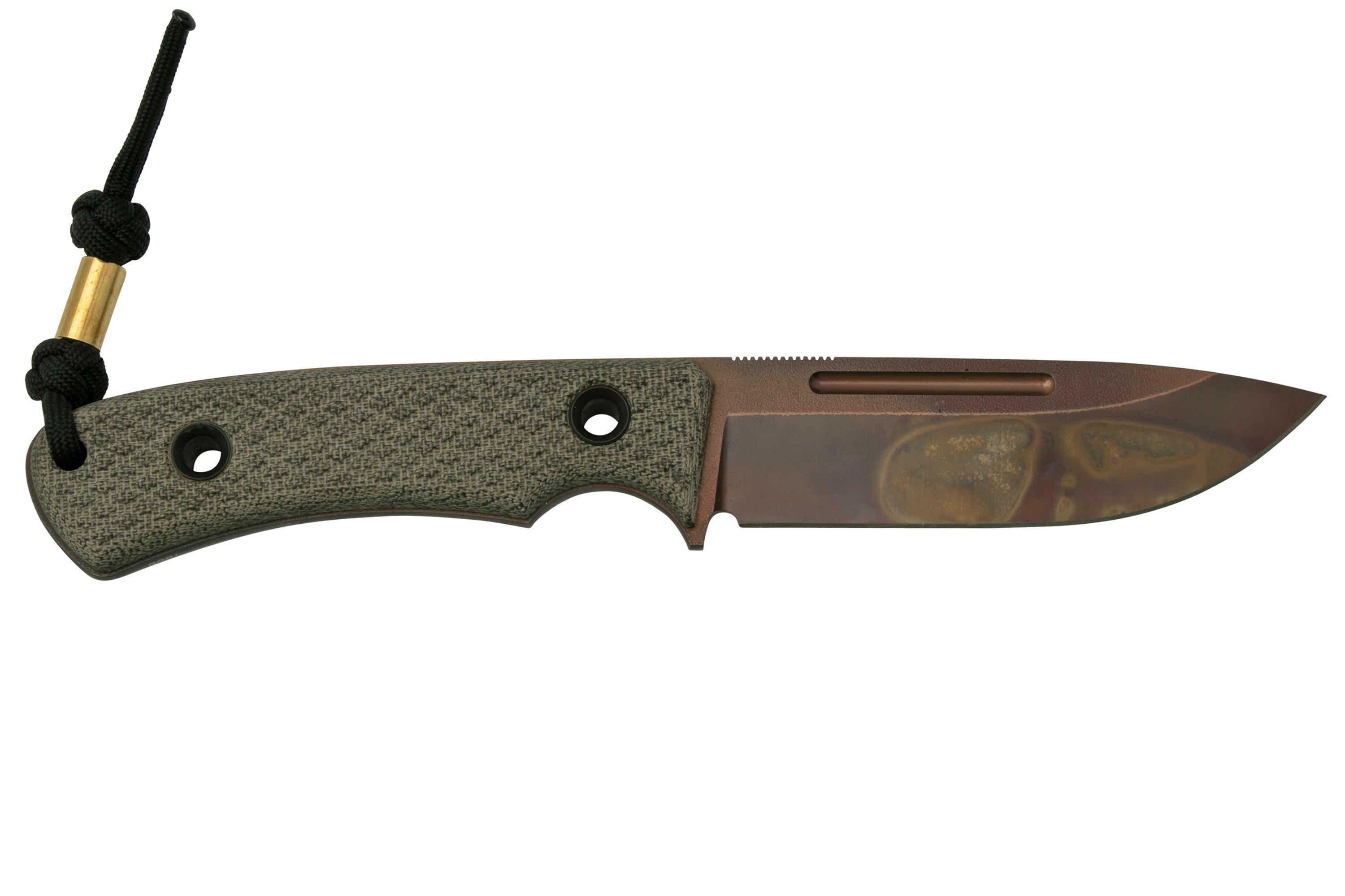 TRC Knives K-1S, Elmax Apocalypse Finish, Green Canvas Micarta, fixed ...