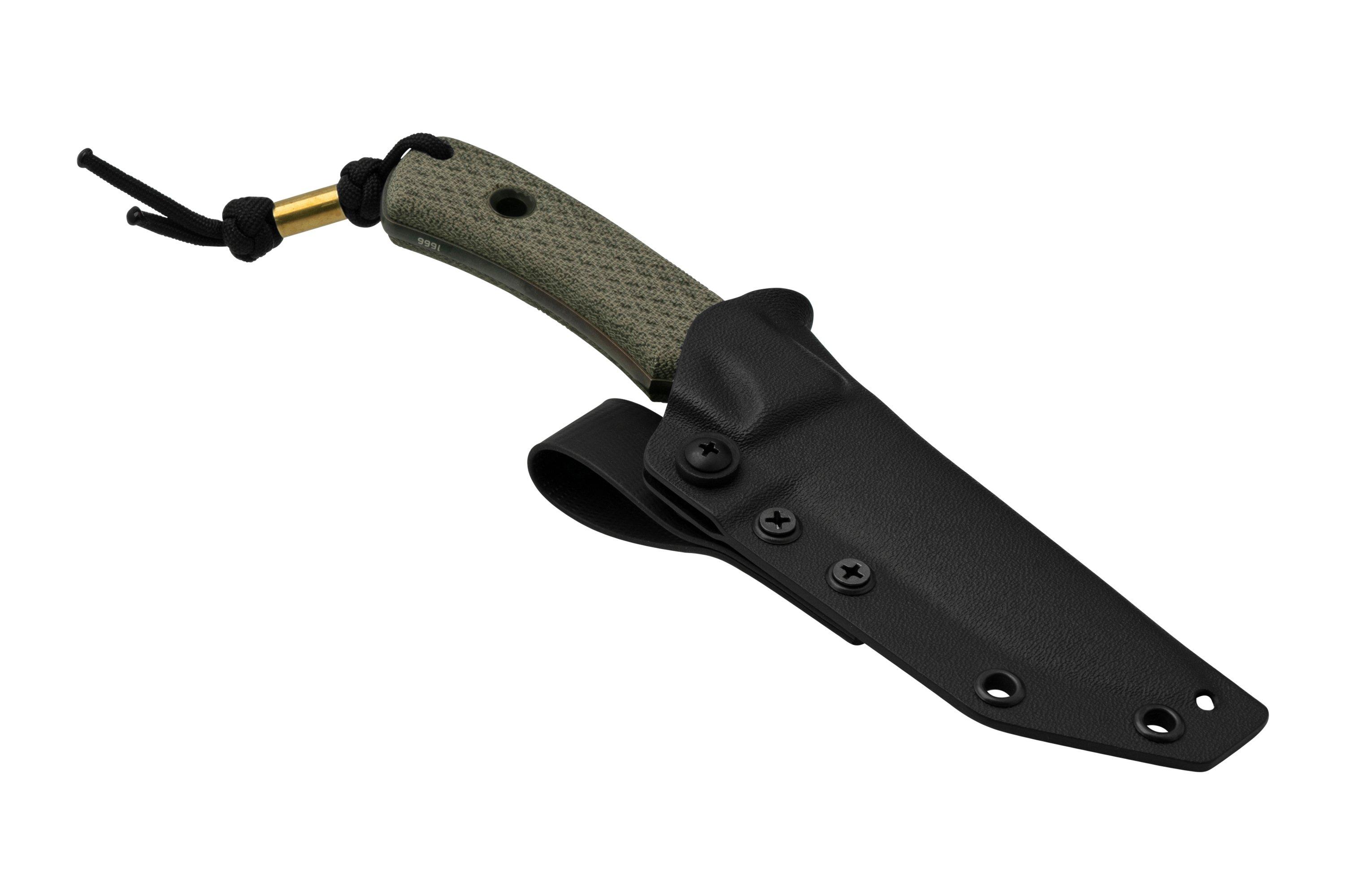 TRC Knives K-1S, Elmax Apocalypse Finish, Green Canvas Micarta, fixed ...