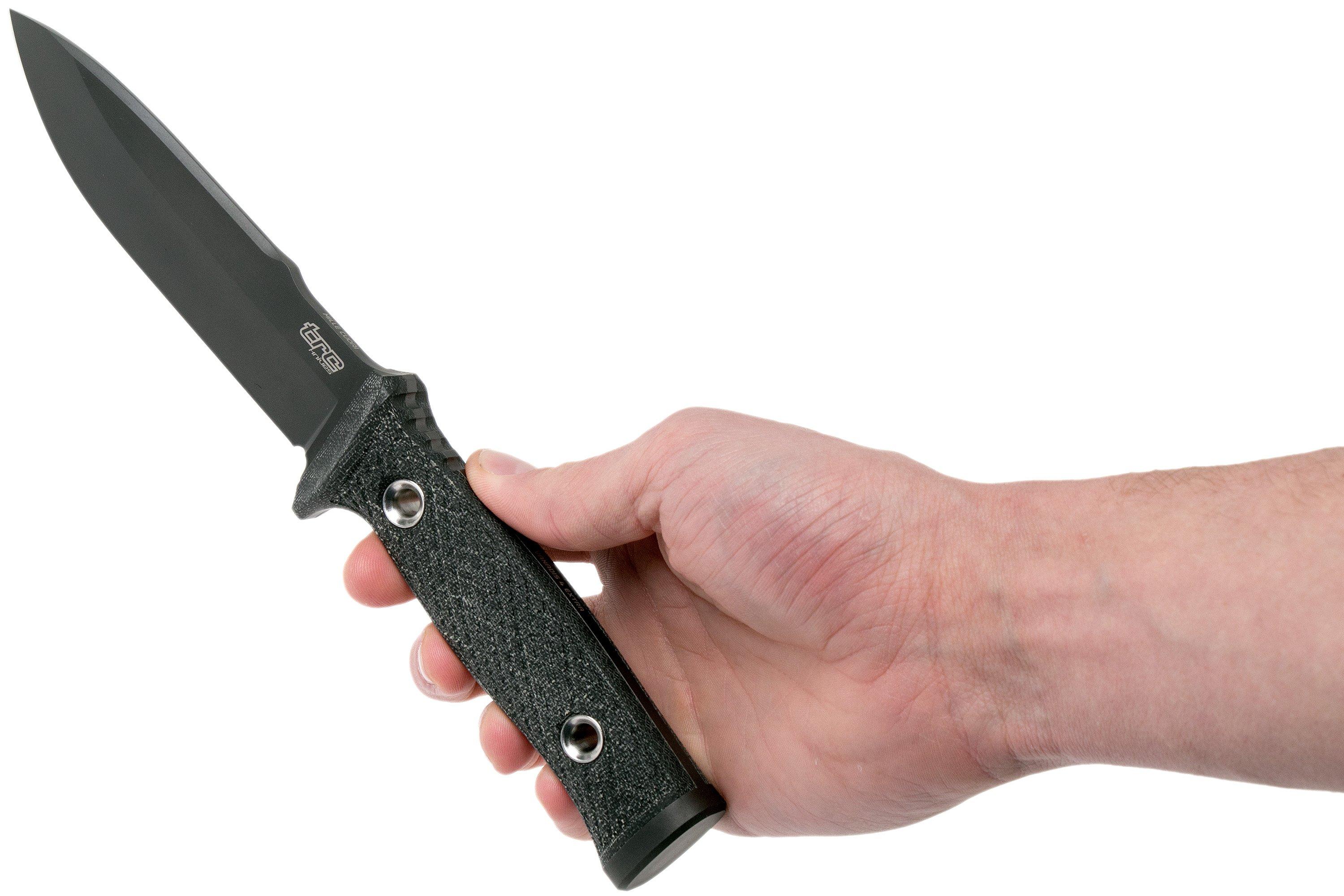 TRC Knives Mille Cuori, Vanadis 4 Extra, Black Canvas Micarta outdoor ...