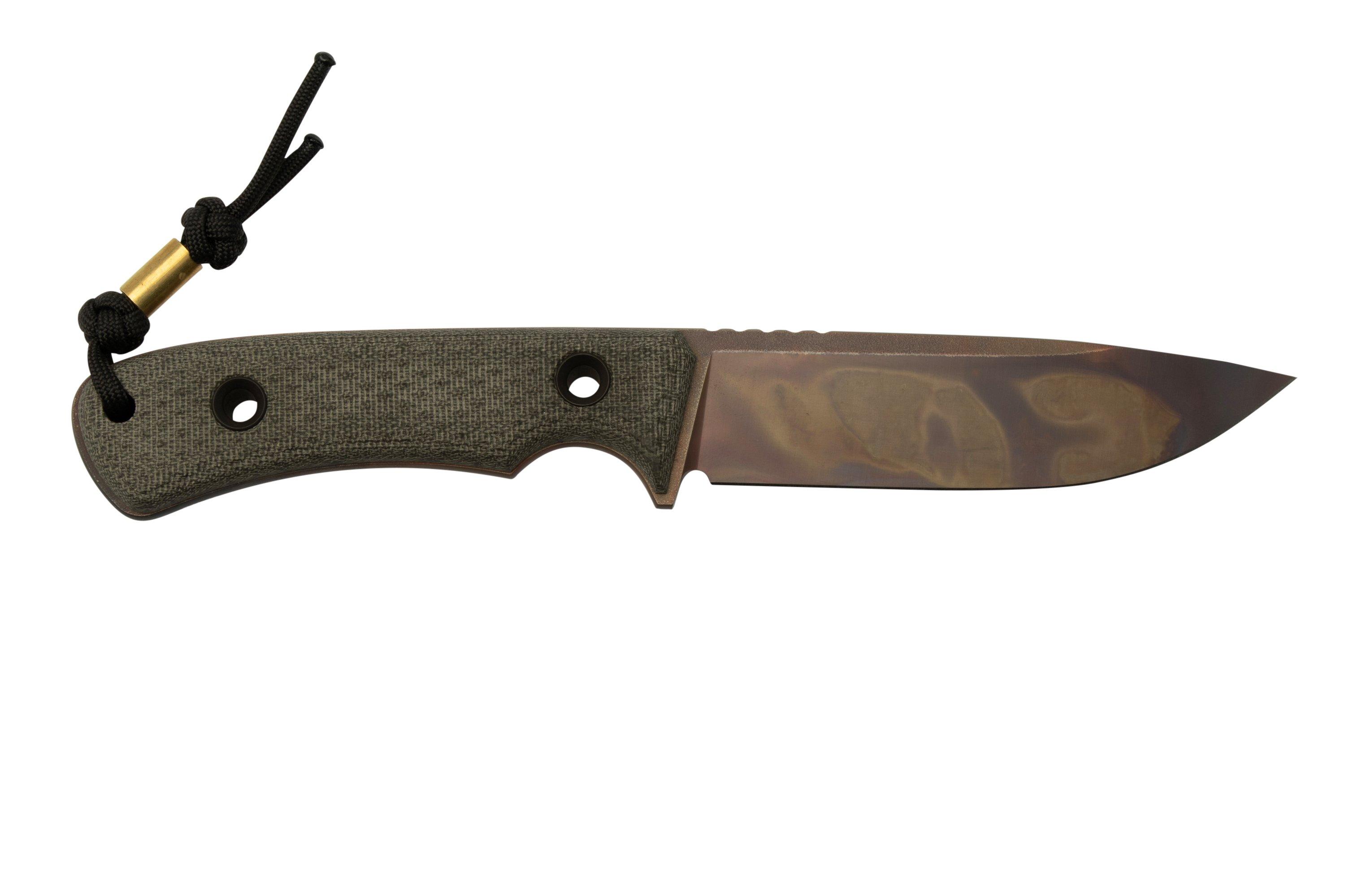 TRC Knives South Pole Apo Finish Green Canvas Micarta, survival knife ...