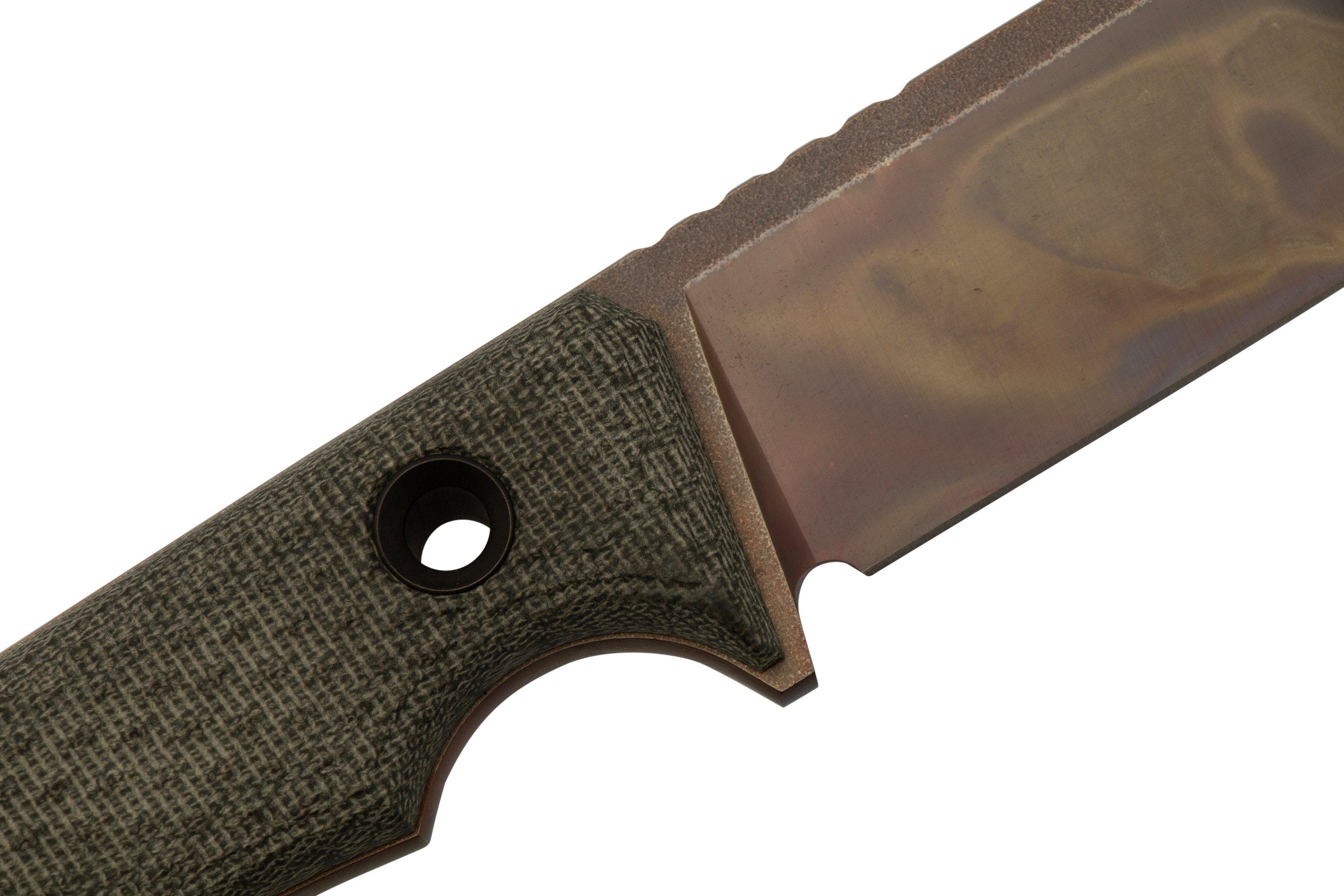 TRC Knives South Pole Apo Finish Green Canvas Micarta, survival knife ...