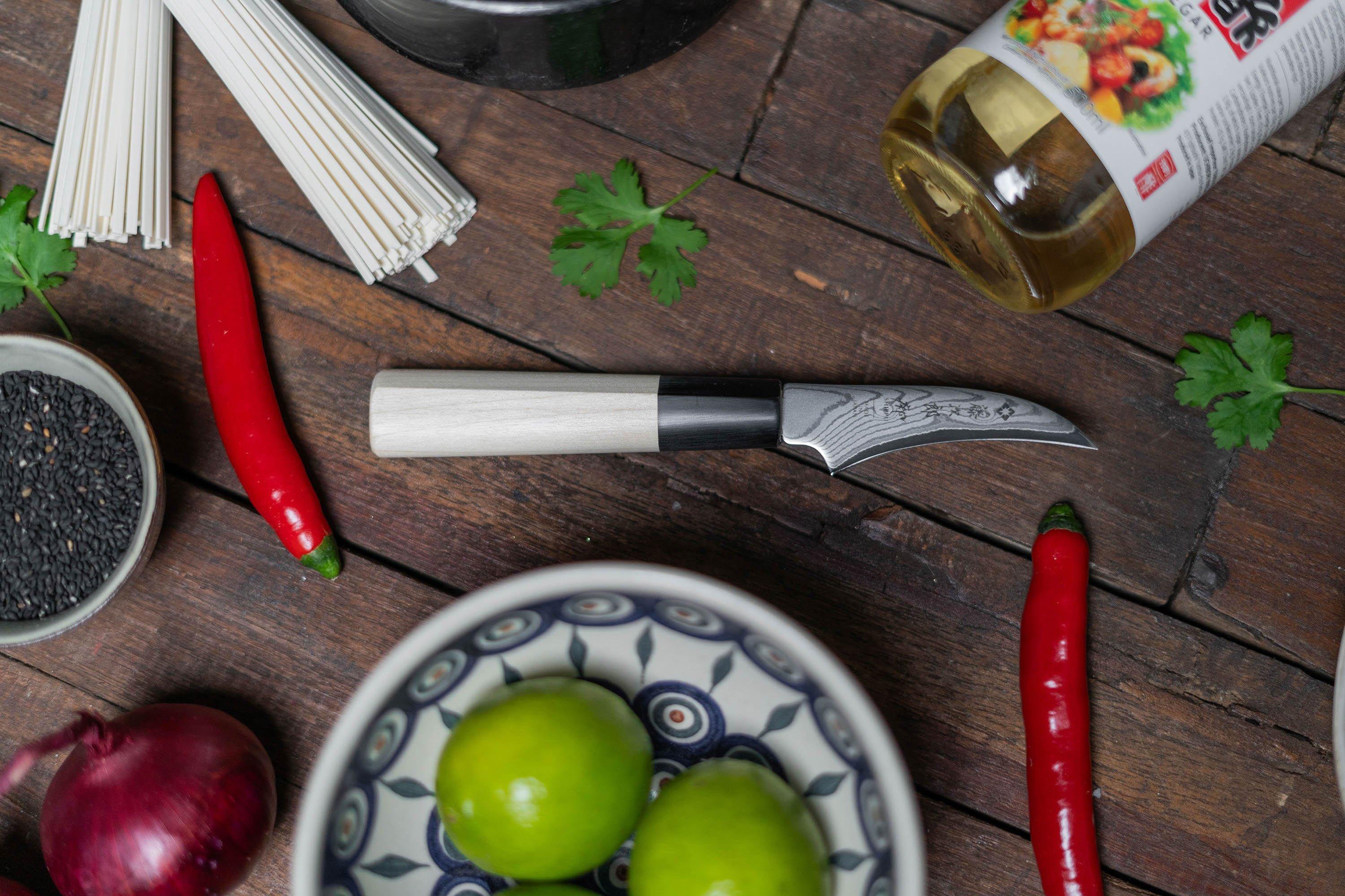 Tojiro Shippu FD-590, 37-layered damast, turning knife, 7 cm ...