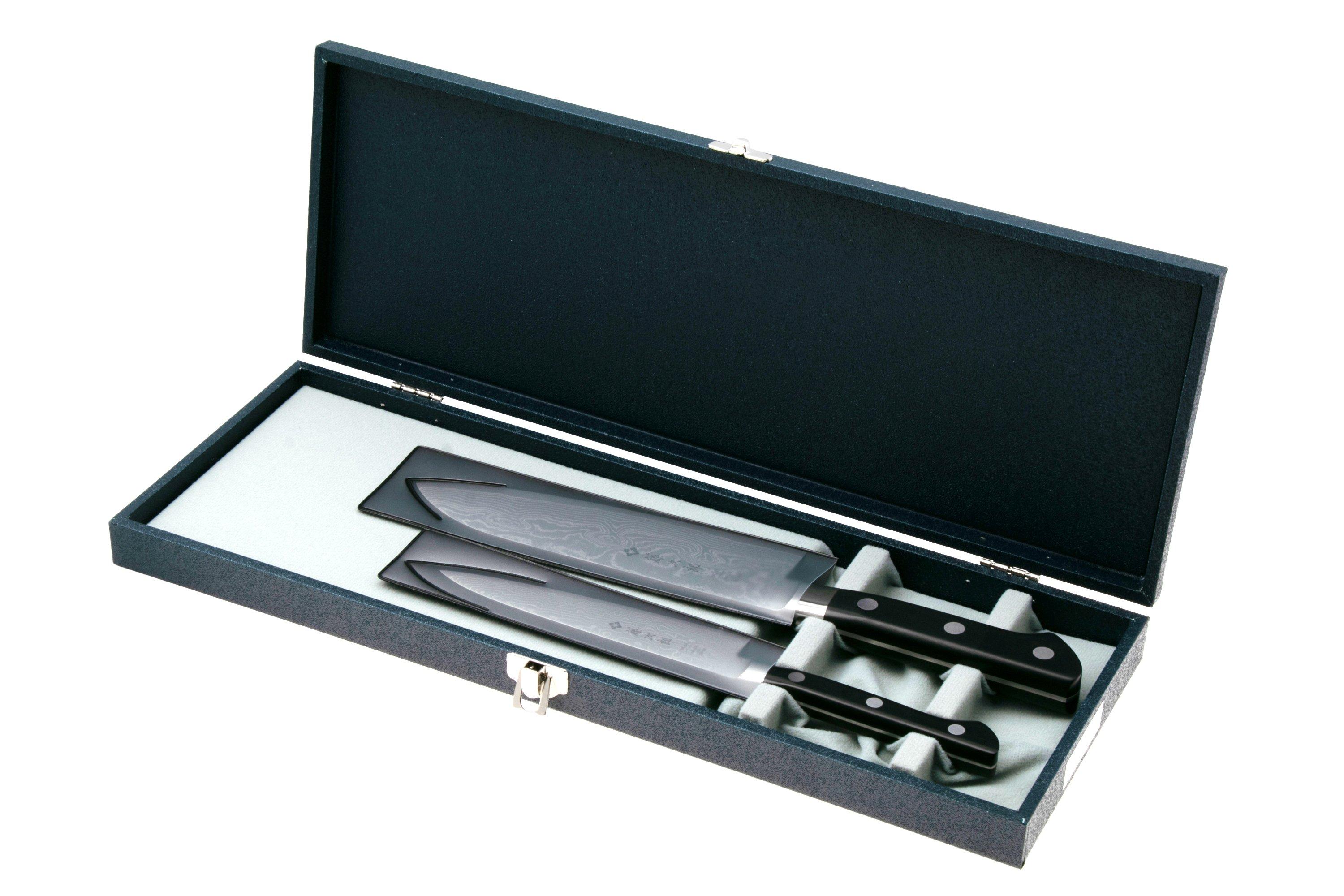 Tojiro Pro PRO63-GIFTSET, 63-layer, Damascus/VG10, 2-piece knife set ...