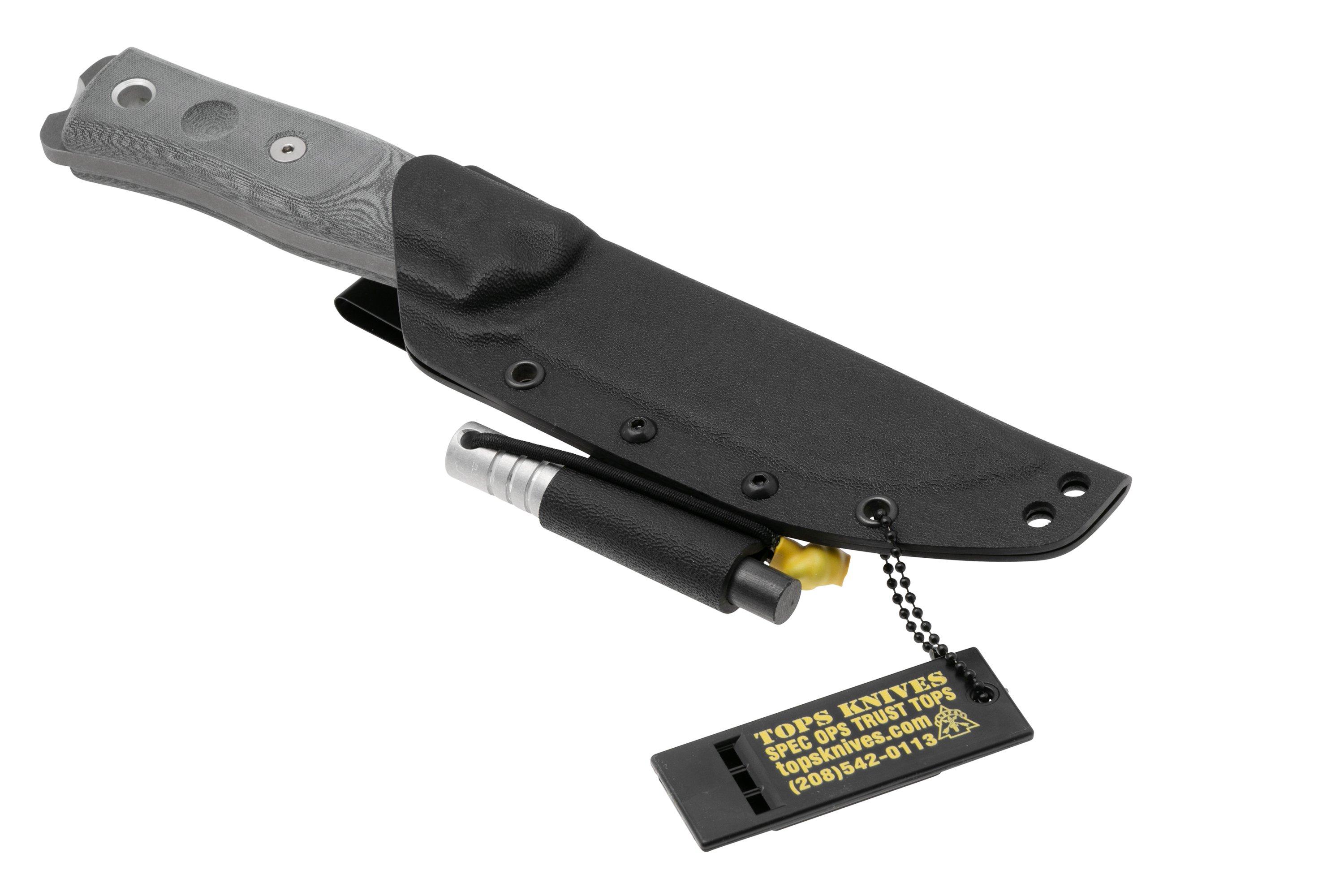 TOPS Knives Fieldcraft B.O.B. BROS-TBF BLM, 1095 Tumbled Finish, Black ...