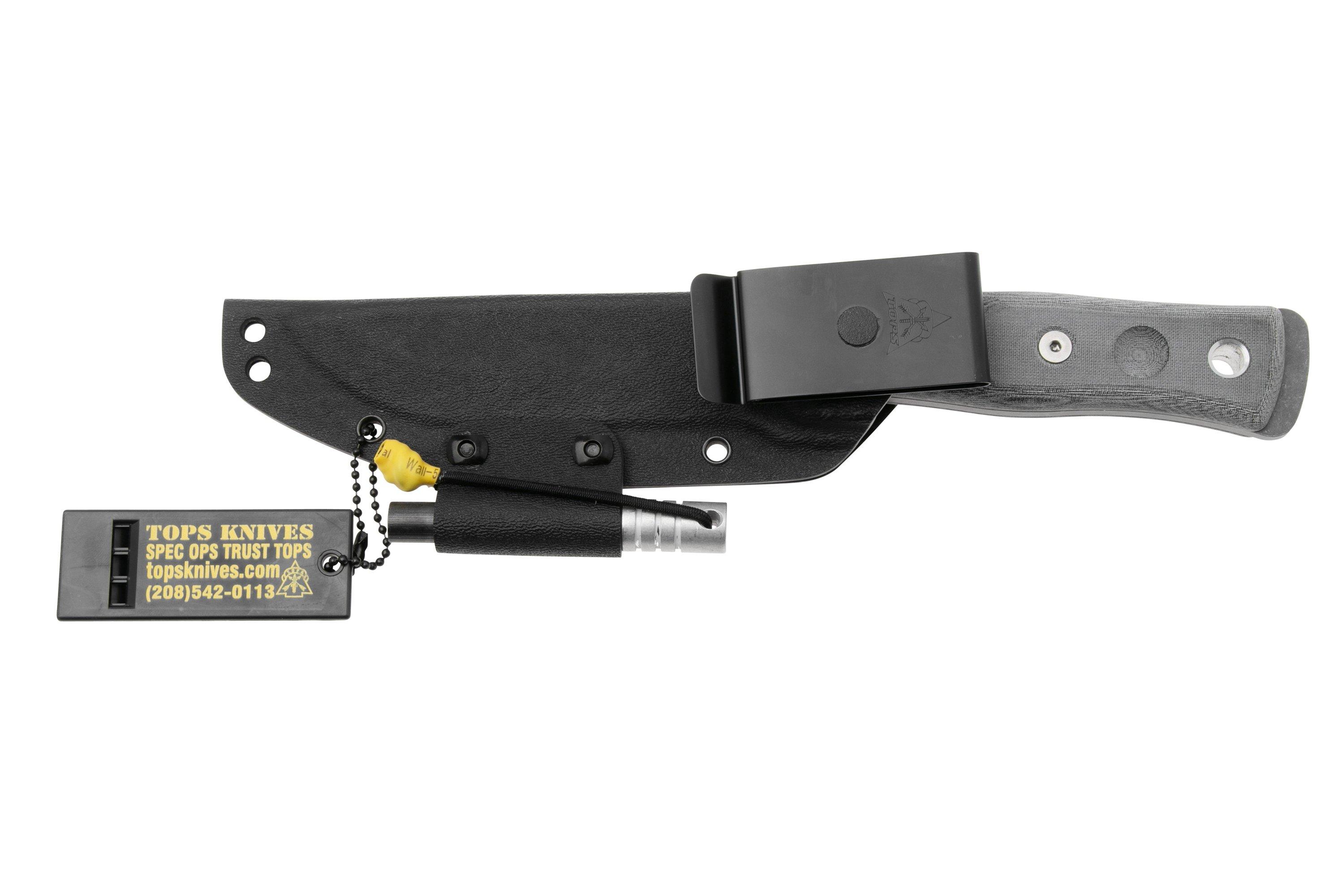 TOPS Knives Fieldcraft B.O.B. BROS-TBF BLM, 1095 Tumbled Finish, Black ...