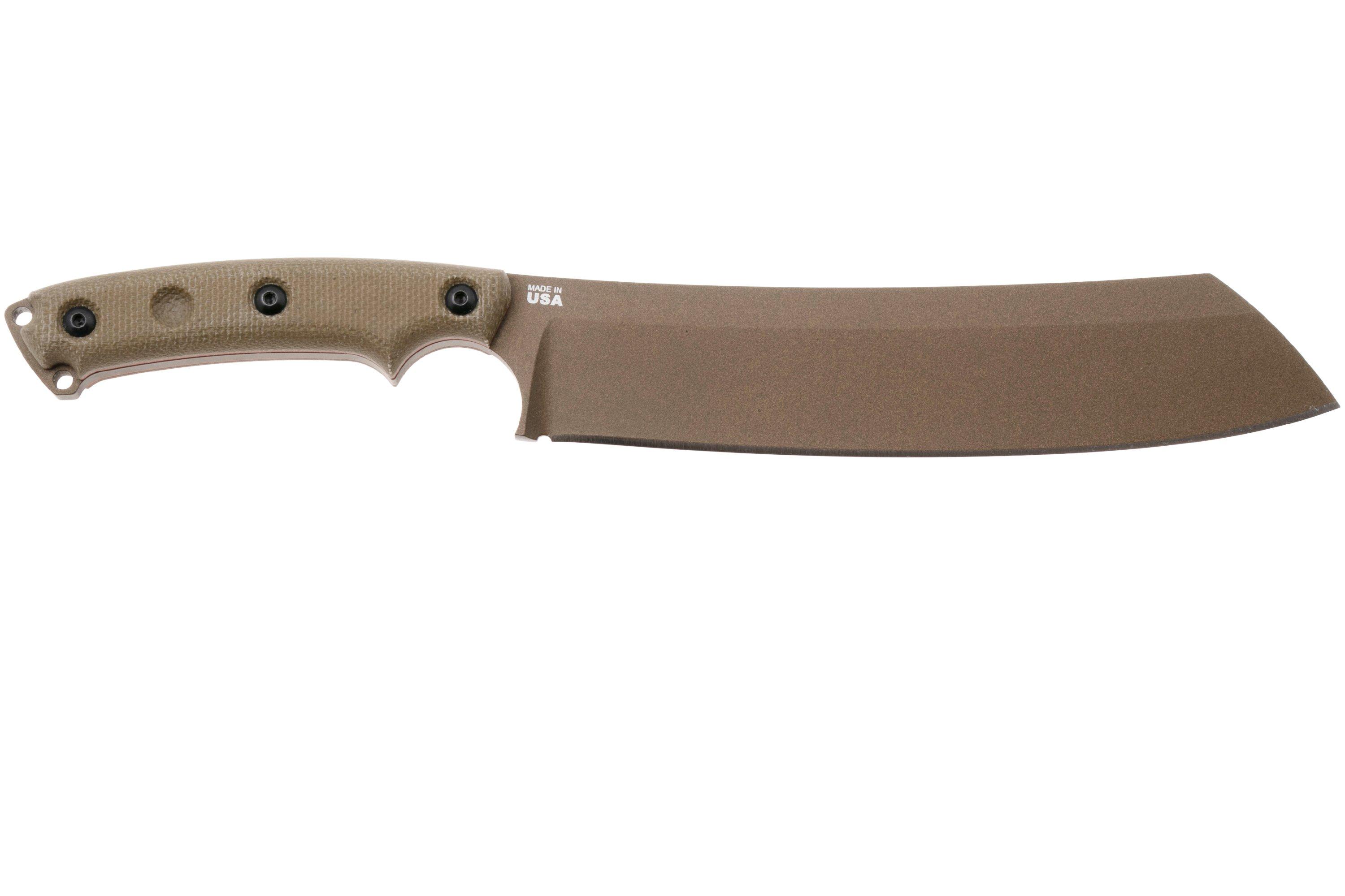 TOPS Knives El Chete Mini ELCHM-01 Midnight Bronze 1095, Green Micarta ...