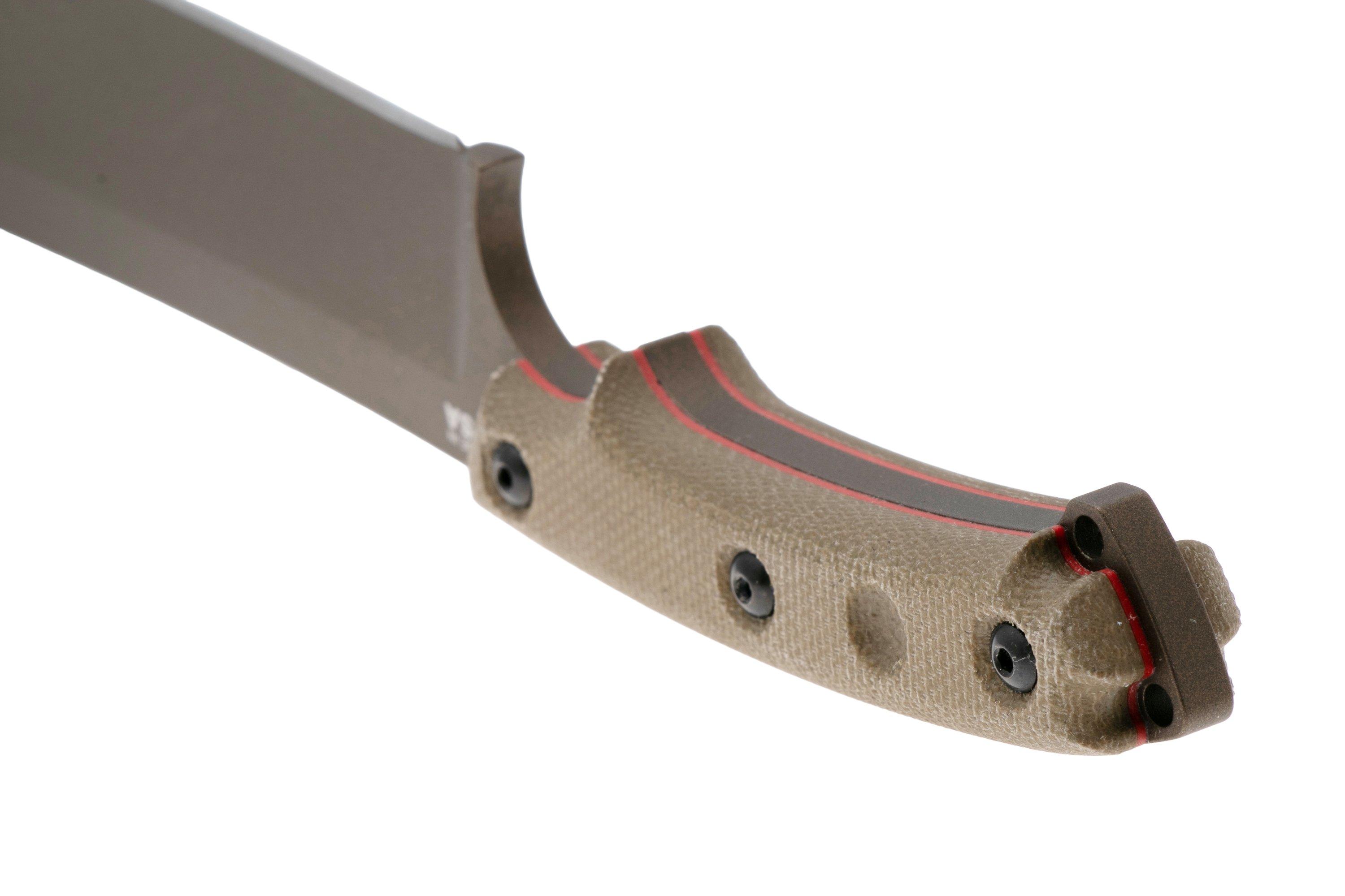 TOPS Knives El Chete Mini ELCHM-01 Midnight Bronze 1095, Green Micarta ...