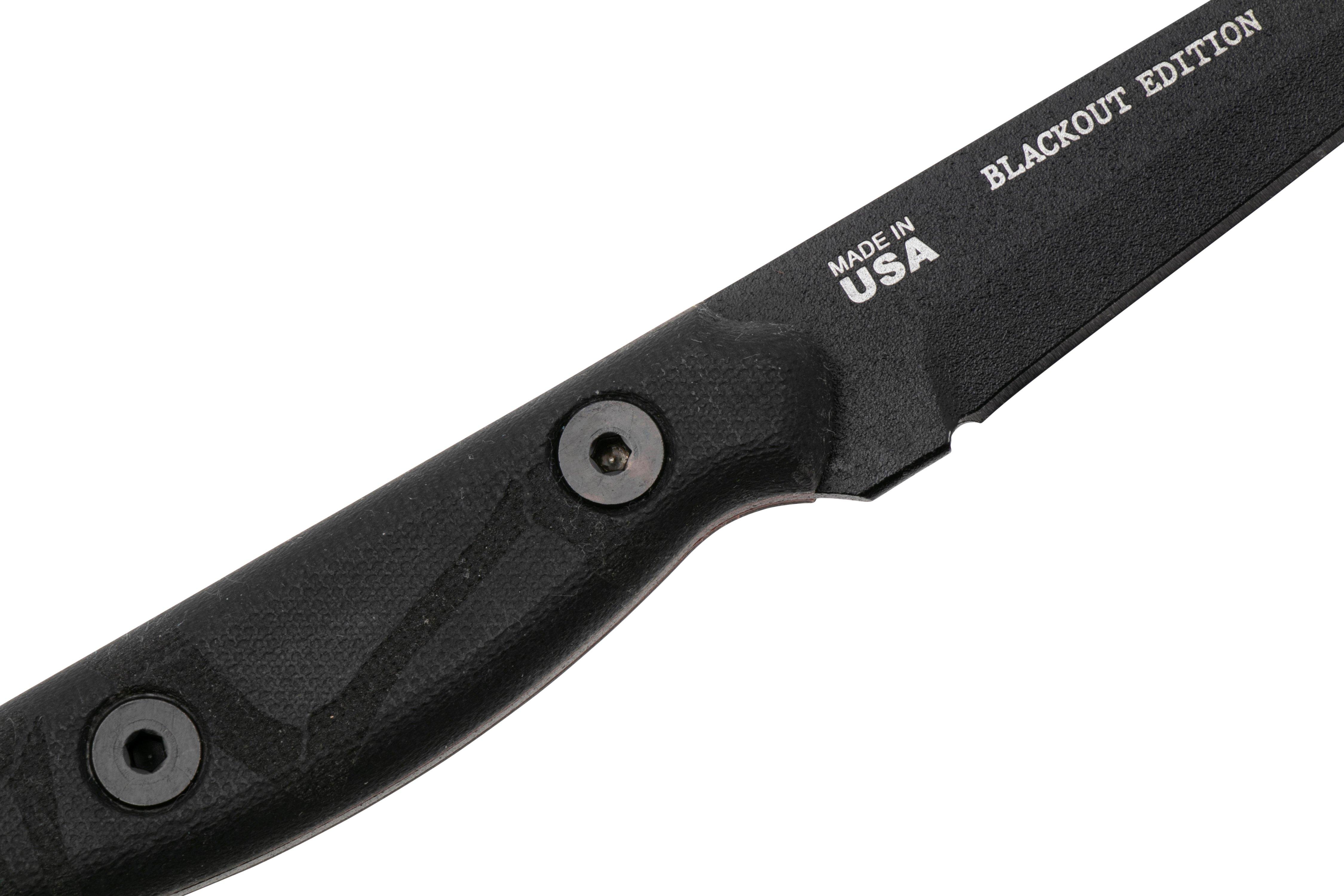 TOPS Knives El Pionero ELPO-02, 1095 Black Traction, Black Linen ...