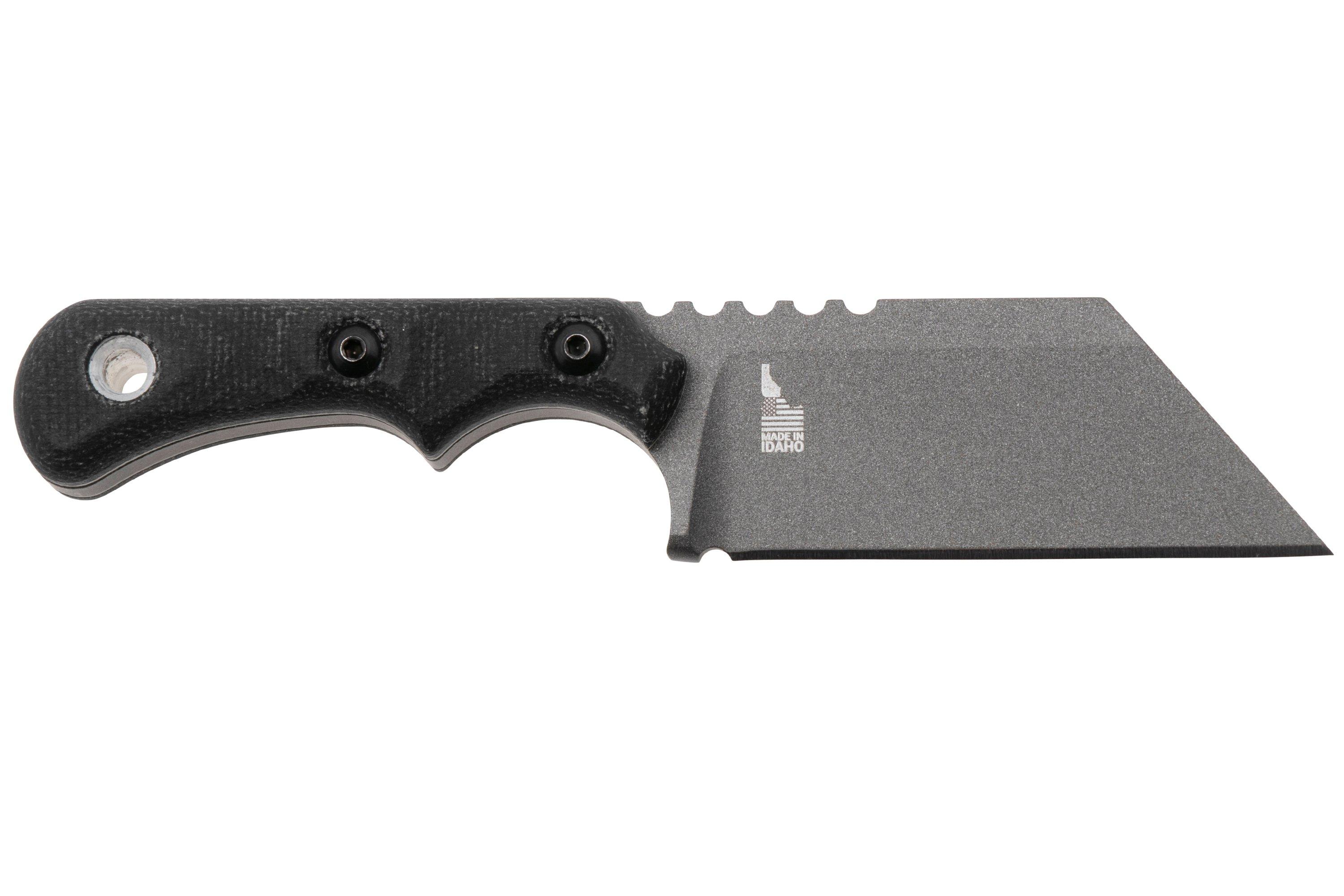 TOPS Knives Ivie IV-01, 1095 Tungsten Cerakote, Black Canvas Micarta ...