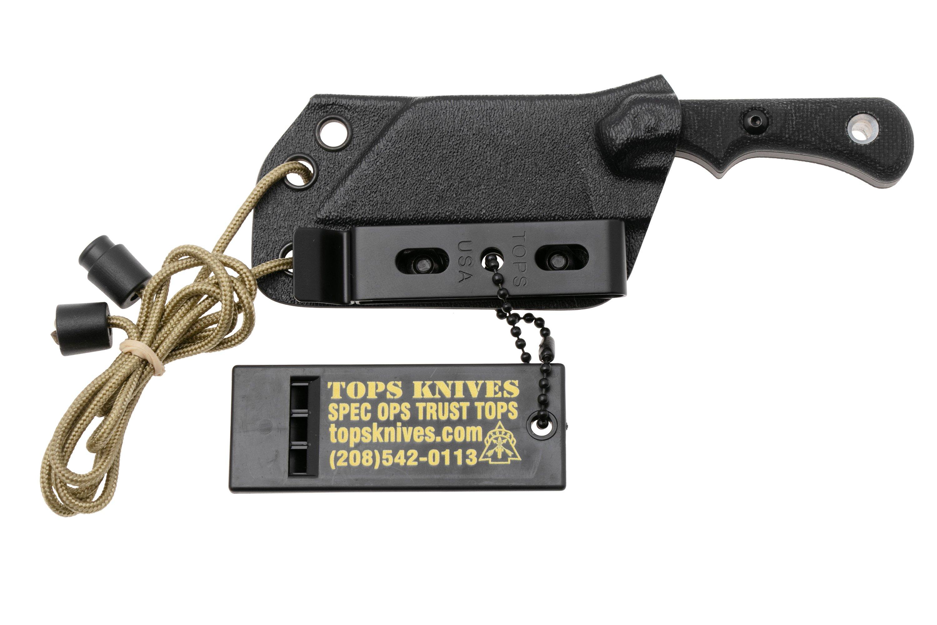 TOPS Knives Ivie IV-01, 1095 Tungsten Cerakote, Black Canvas Micarta ...