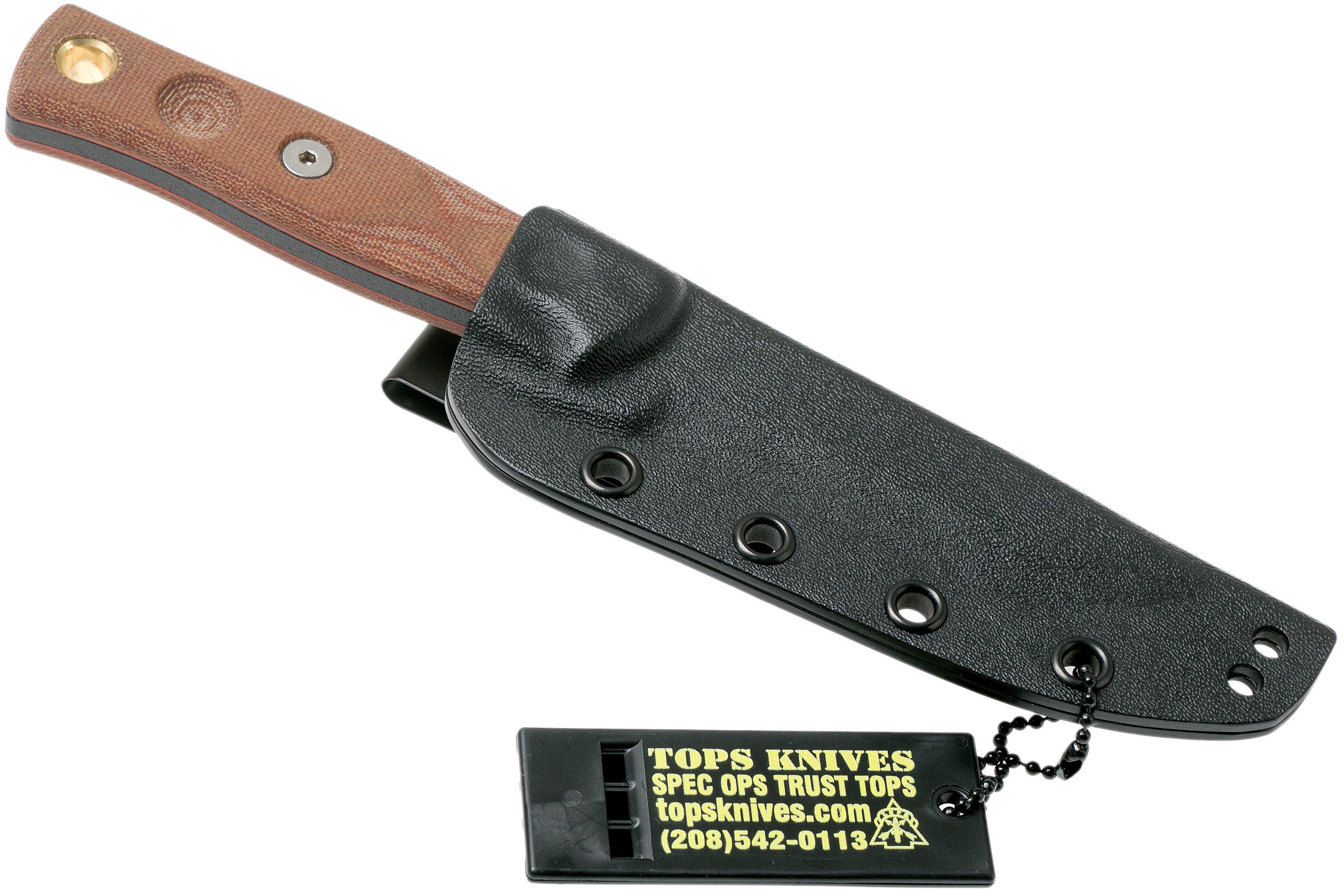 TOPS Fieldcraft 3.5 Mini BROS, Brown Micarta MBROS-01 bushcraftmes ...