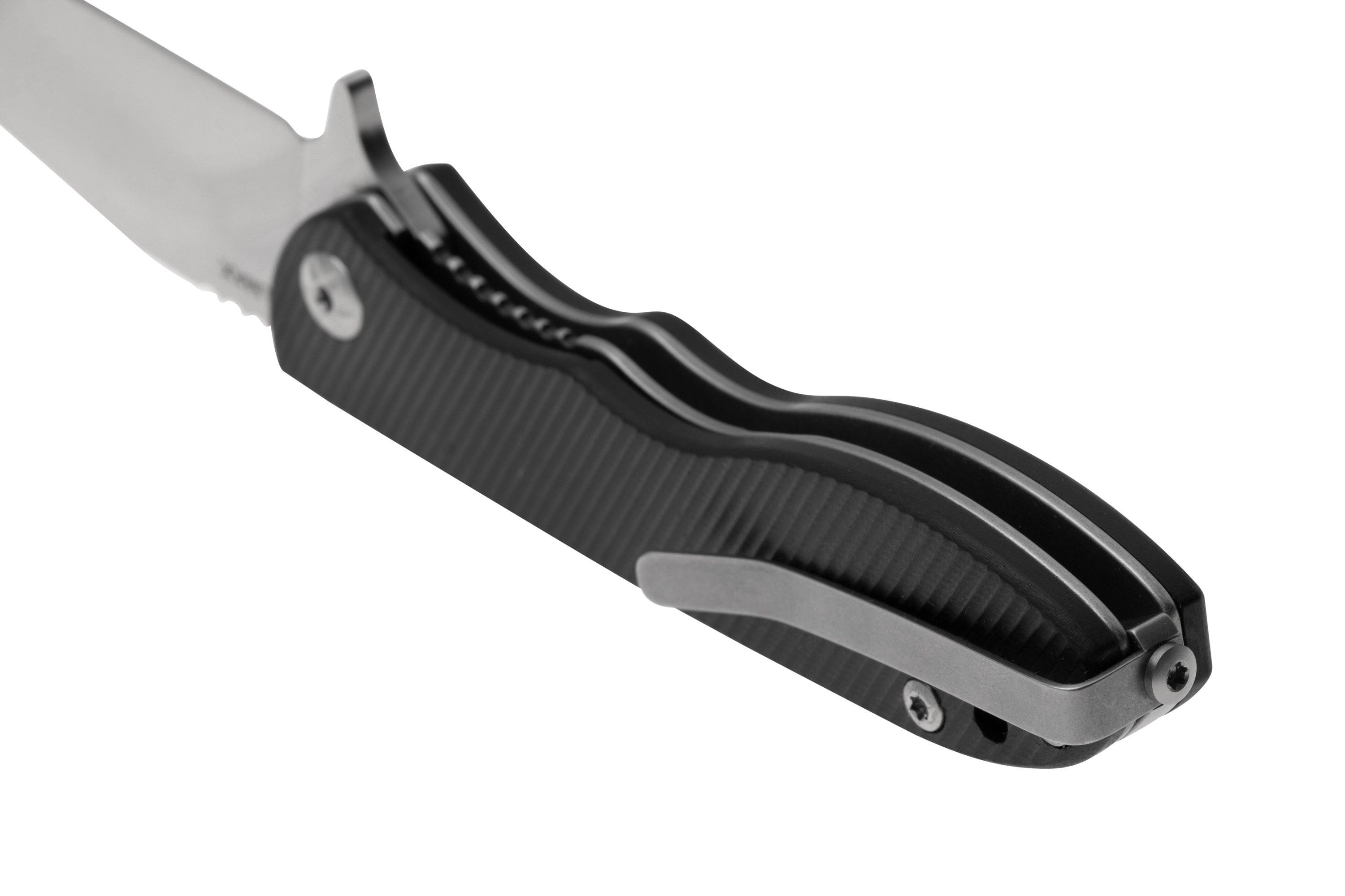 TOPS Knives Mini Scandi Folder MSF-B, Satin Elmax, Black G10, pocket ...