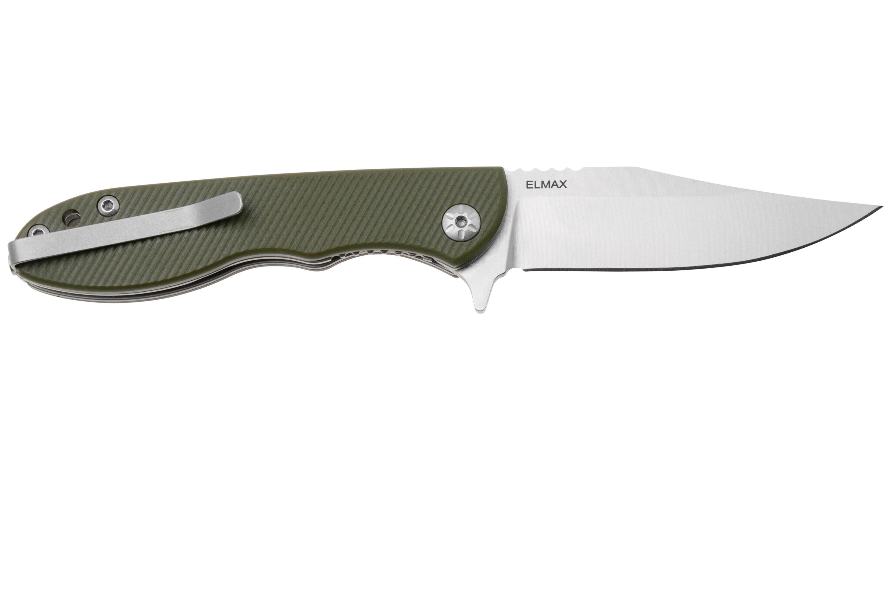 TOPS Knives Mini Scandi Folder MSF-G, Satin Elmax, Green G10, coltello ...