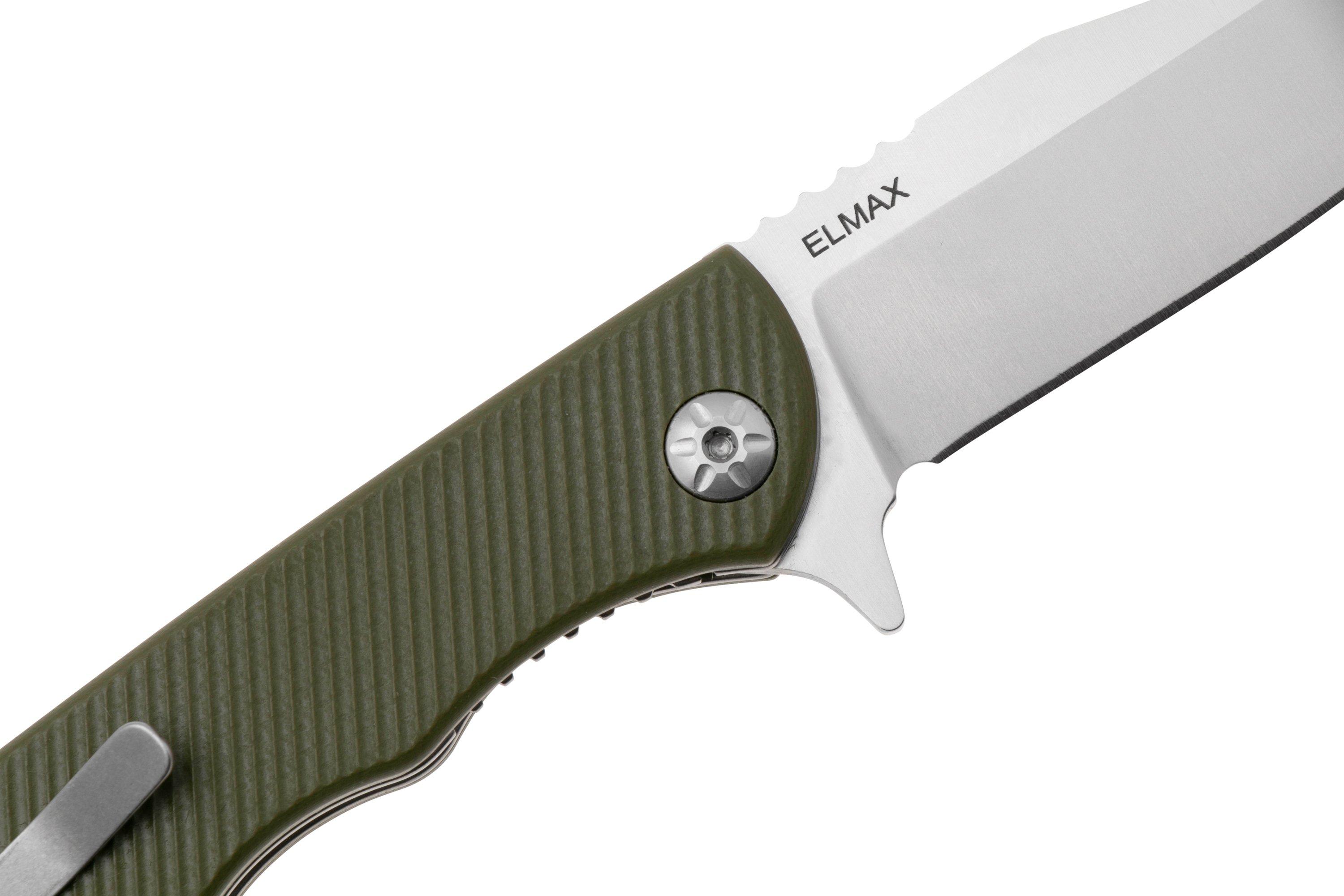 TOPS Knives Mini Scandi Folder MSF-G, Satin Elmax, Green G10, pocket knife | Advantageously ...