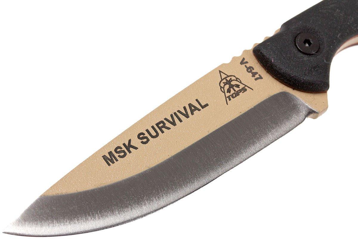 TOPS Knives Mini Scandi Survival knife, MSK-SURV | Advantageously ...