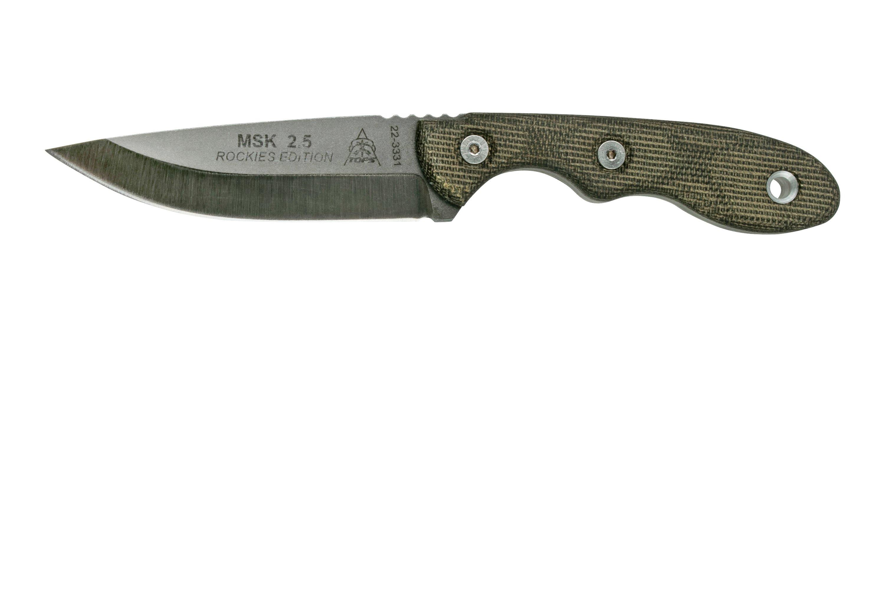 TOPS Knives Mini Scandi 2.5 Rockies Edition, MSK-TBF fixed knife ...