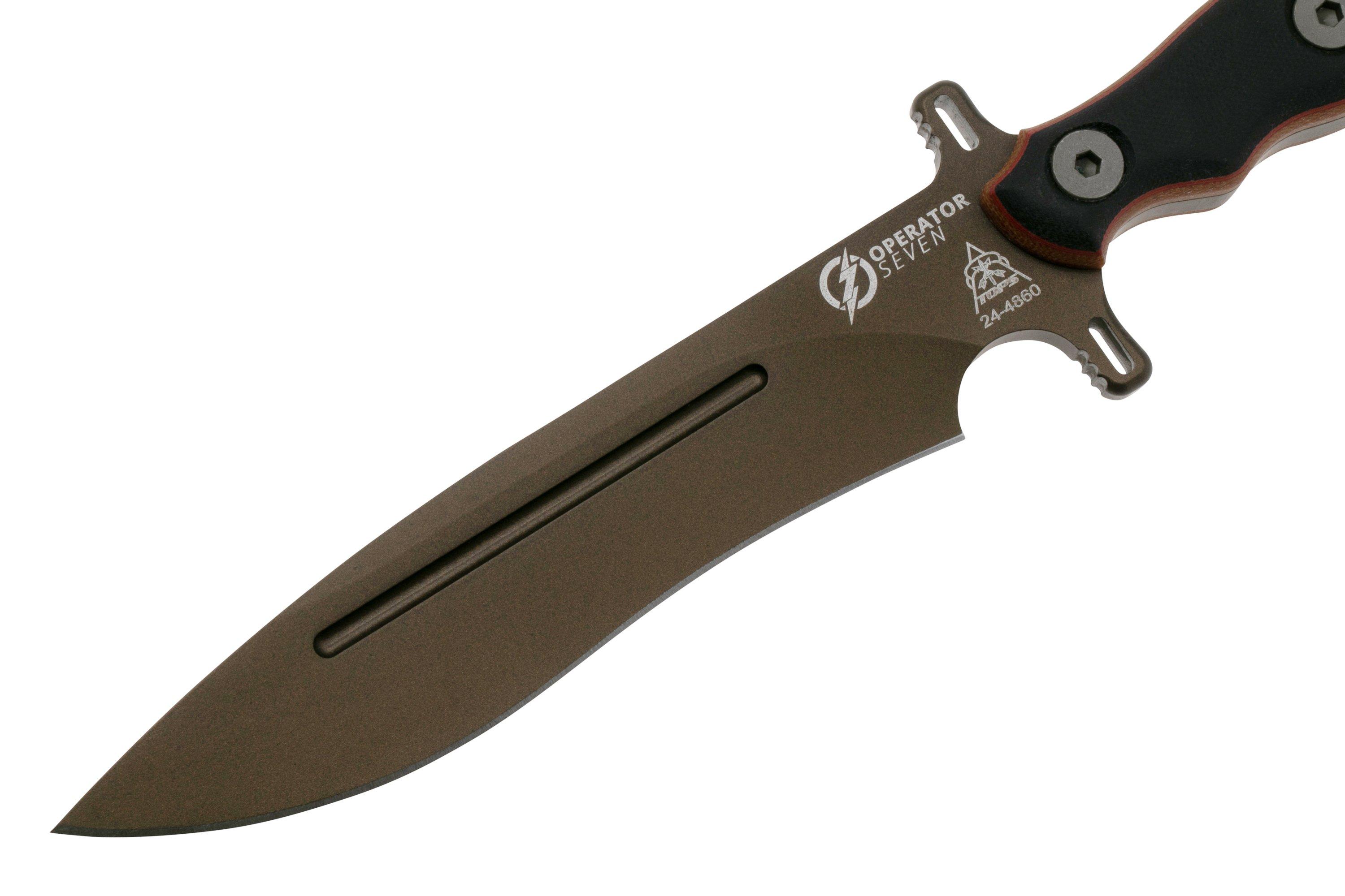 TOPS Knives Operator 7 OP7-03 Midnight Bronze, survival knife ...
