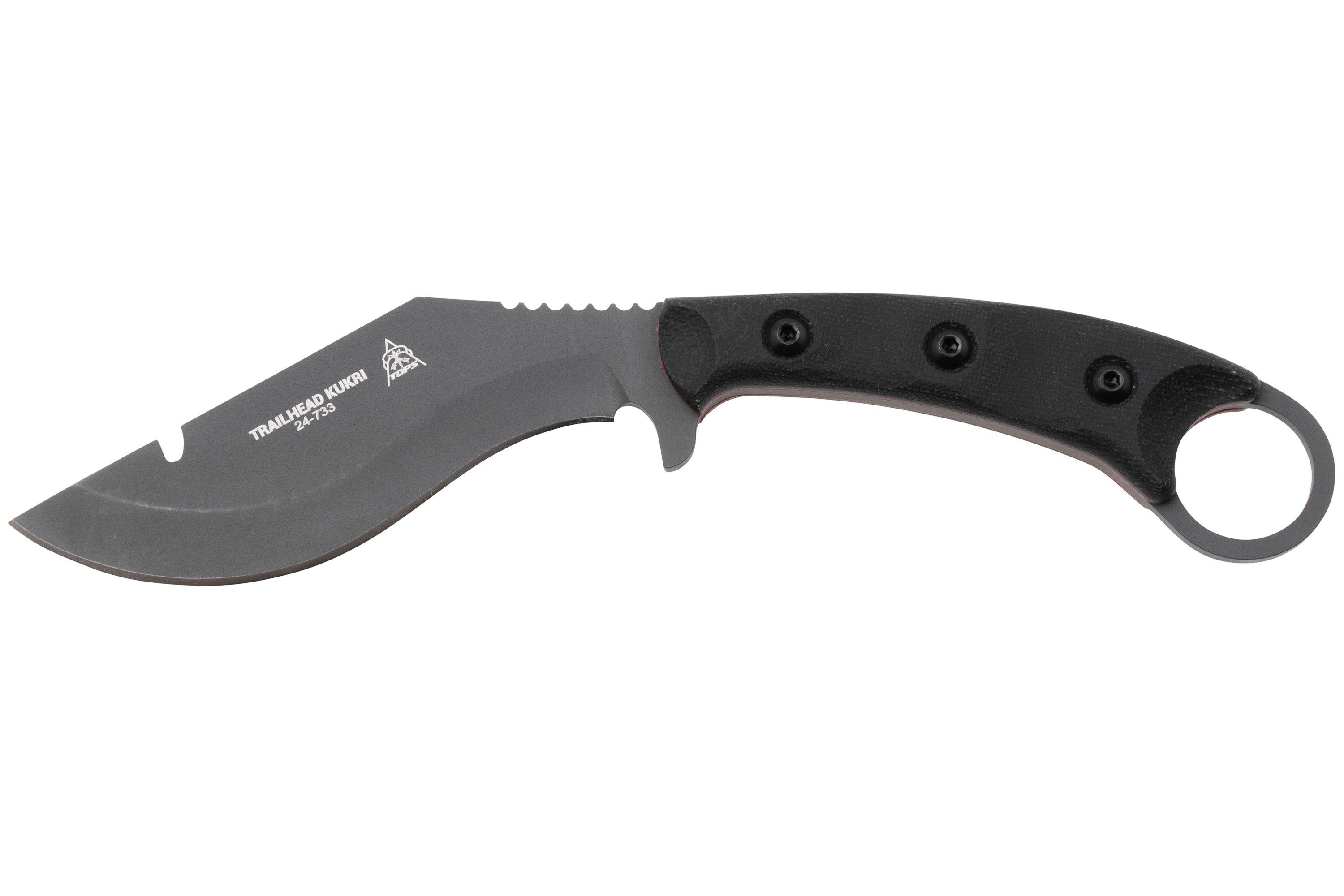 TOPS Knives Trailhead Kukri TDKR-01, 1095 Sniper Gray, Black Canvas ...