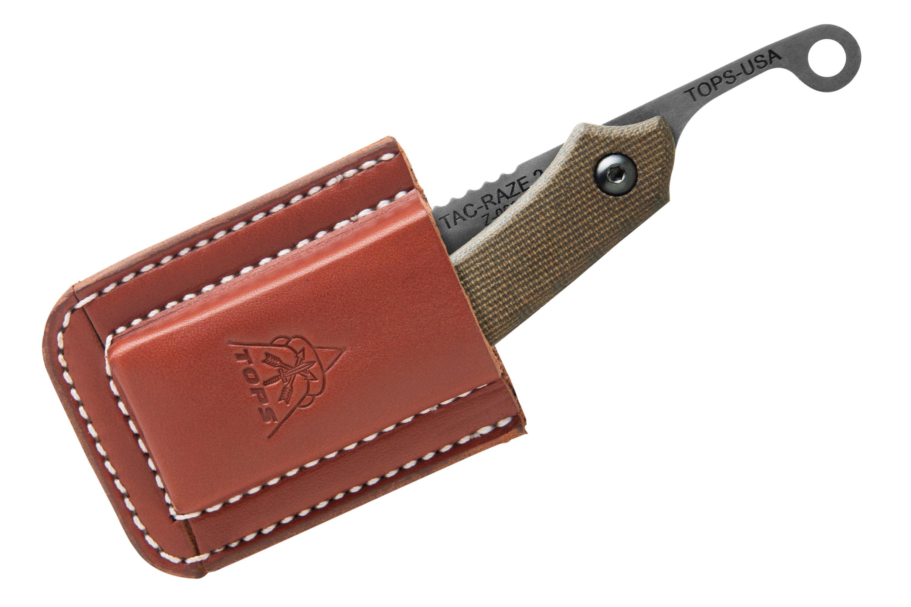 TOPS Tac-Raze 2 TRAZ-02 Micarta, Friction Folder pocket knife ...