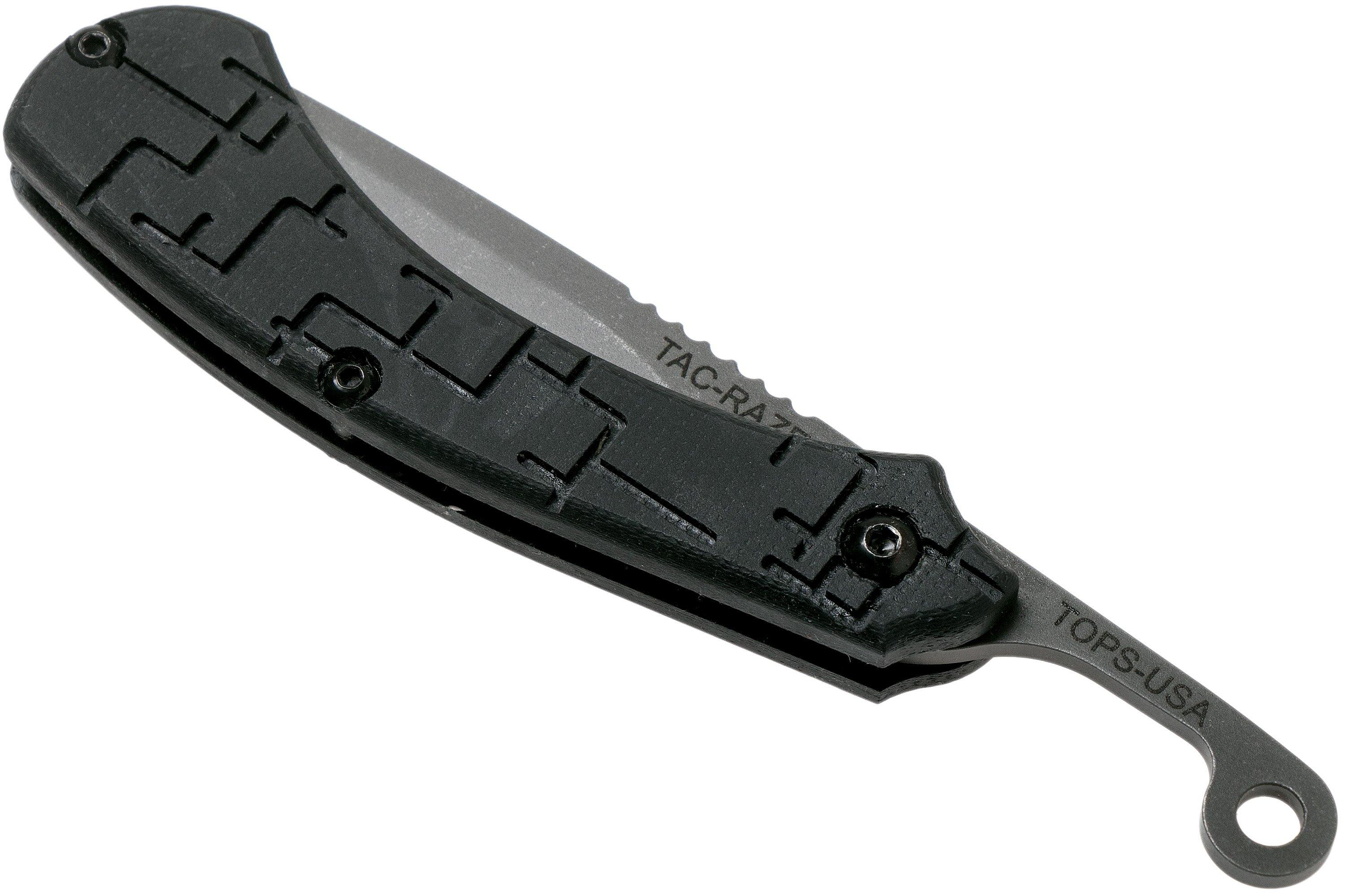 TOPS Tac-Raze 3 TRAZ-03 Black G10, Friction Folder pocket knife ...