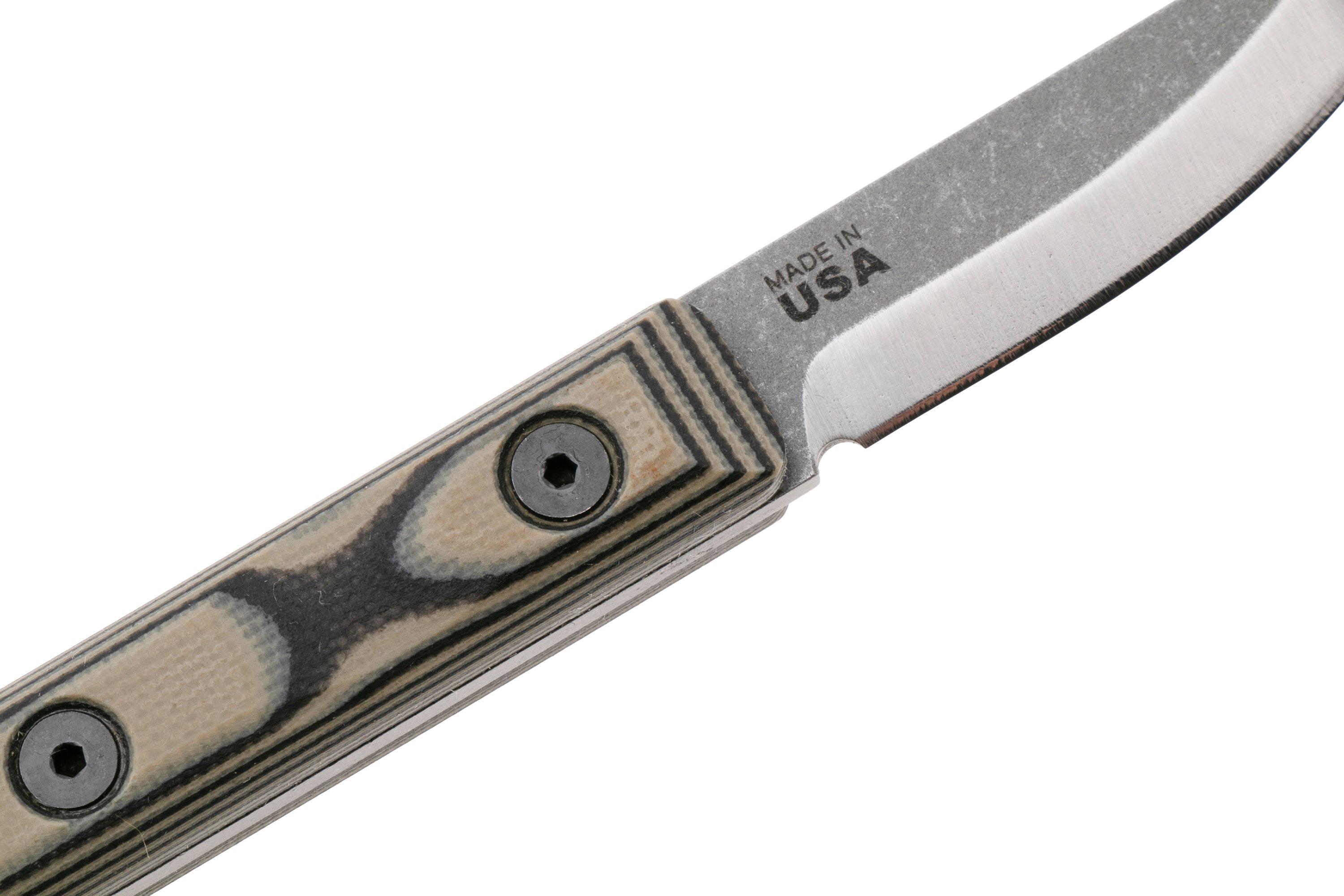 TOPS Knives Wood Nymph WDNP-01 Stonewashed 1095, Black Tan Micarta ...
