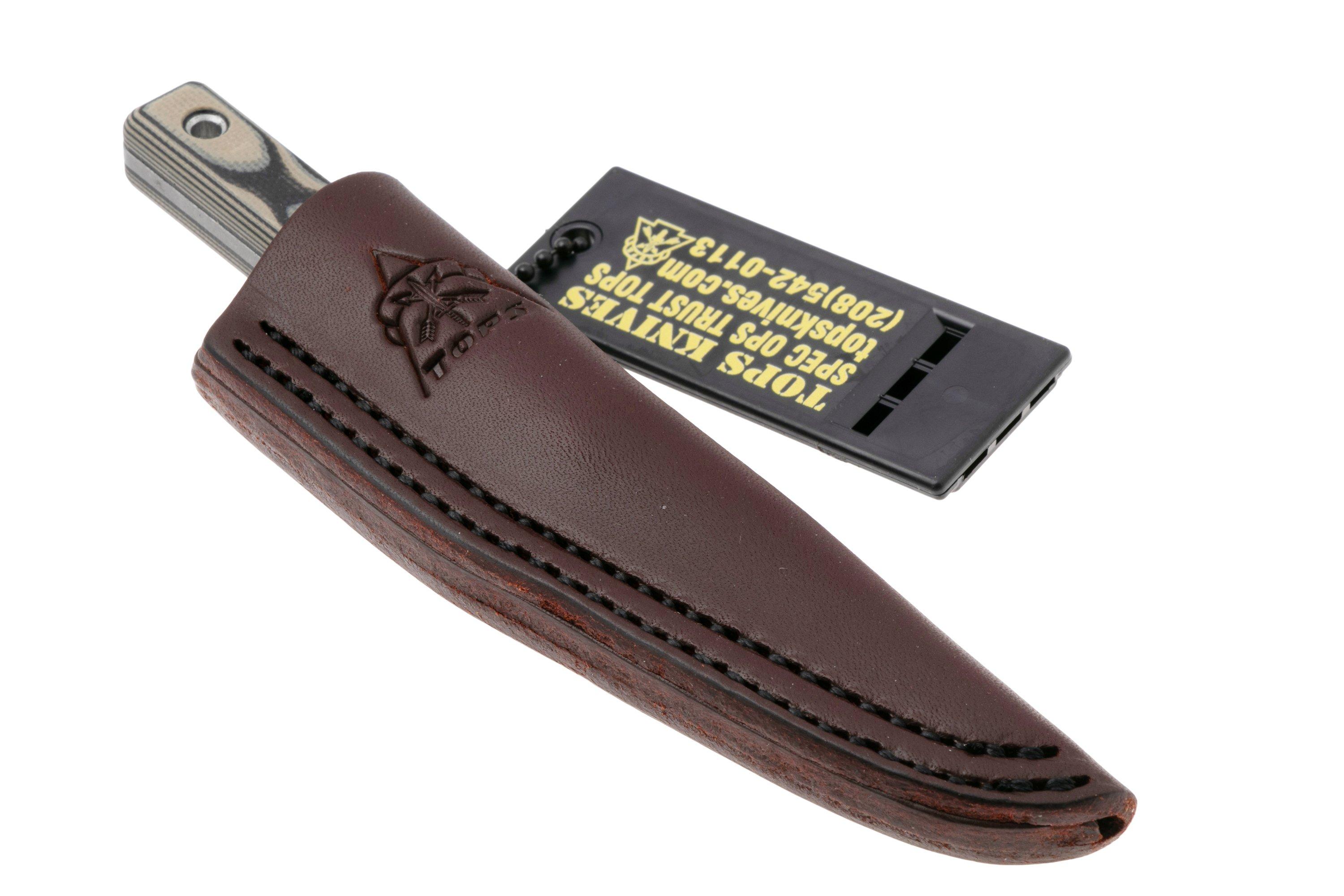 TOPS Knives Wood Nymph WDNP-01 Stonewashed 1095, Black Tan Micarta ...