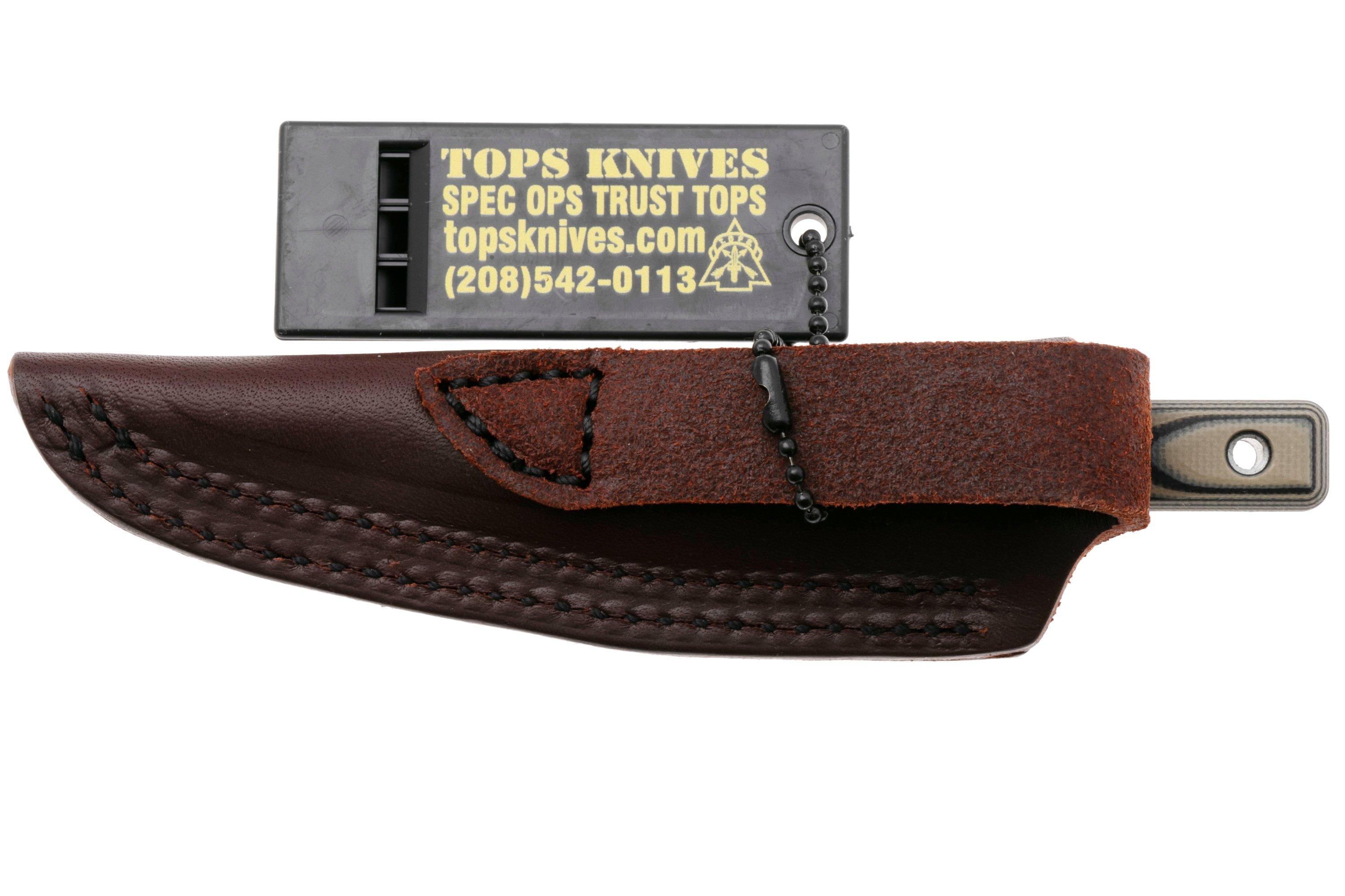 TOPS Knives Wood Nymph WDNP-01 Stonewashed 1095, Black Tan Micarta ...