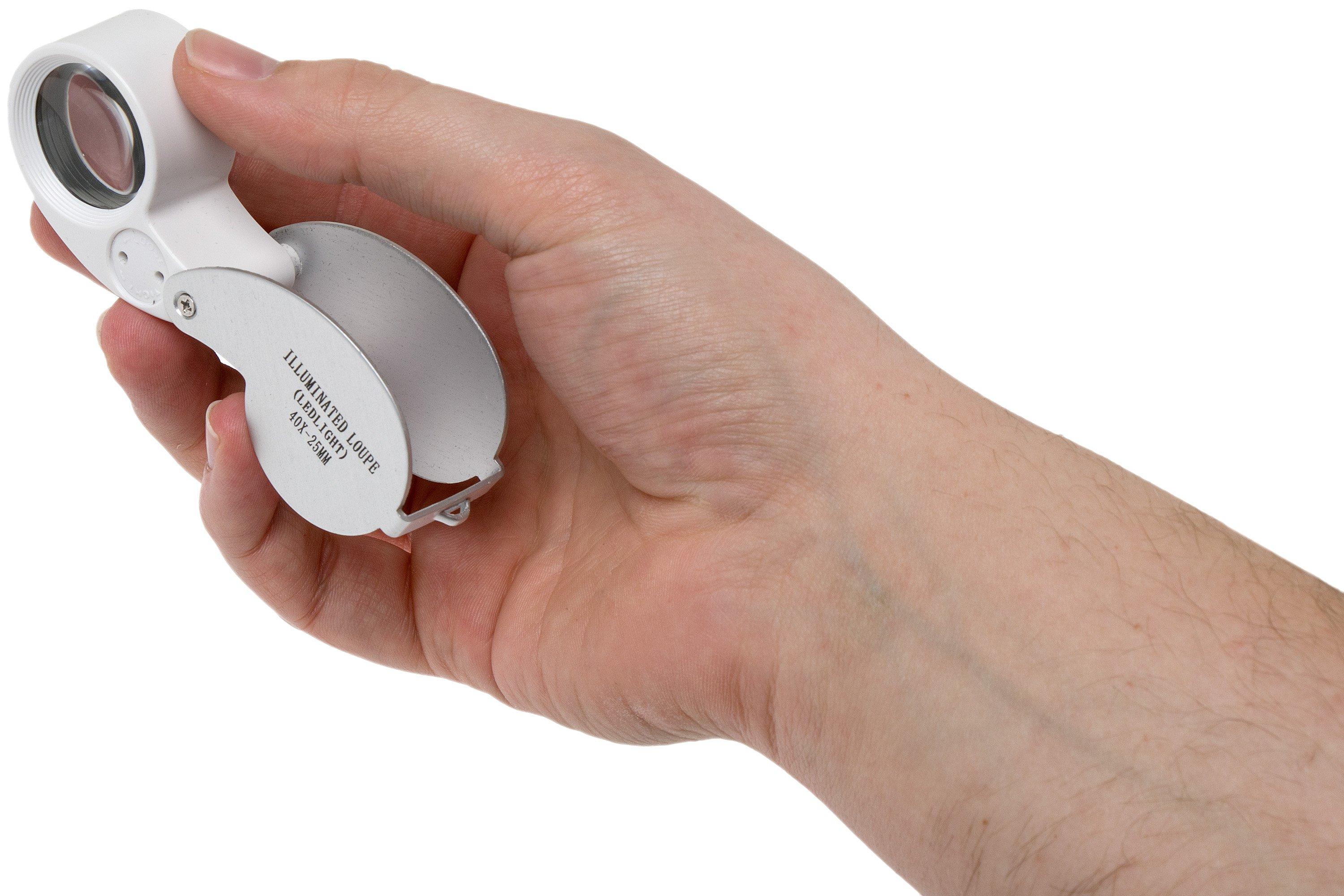 TSPROF 40x 25 mm pocket magnifier with LED light | Advantageously ...