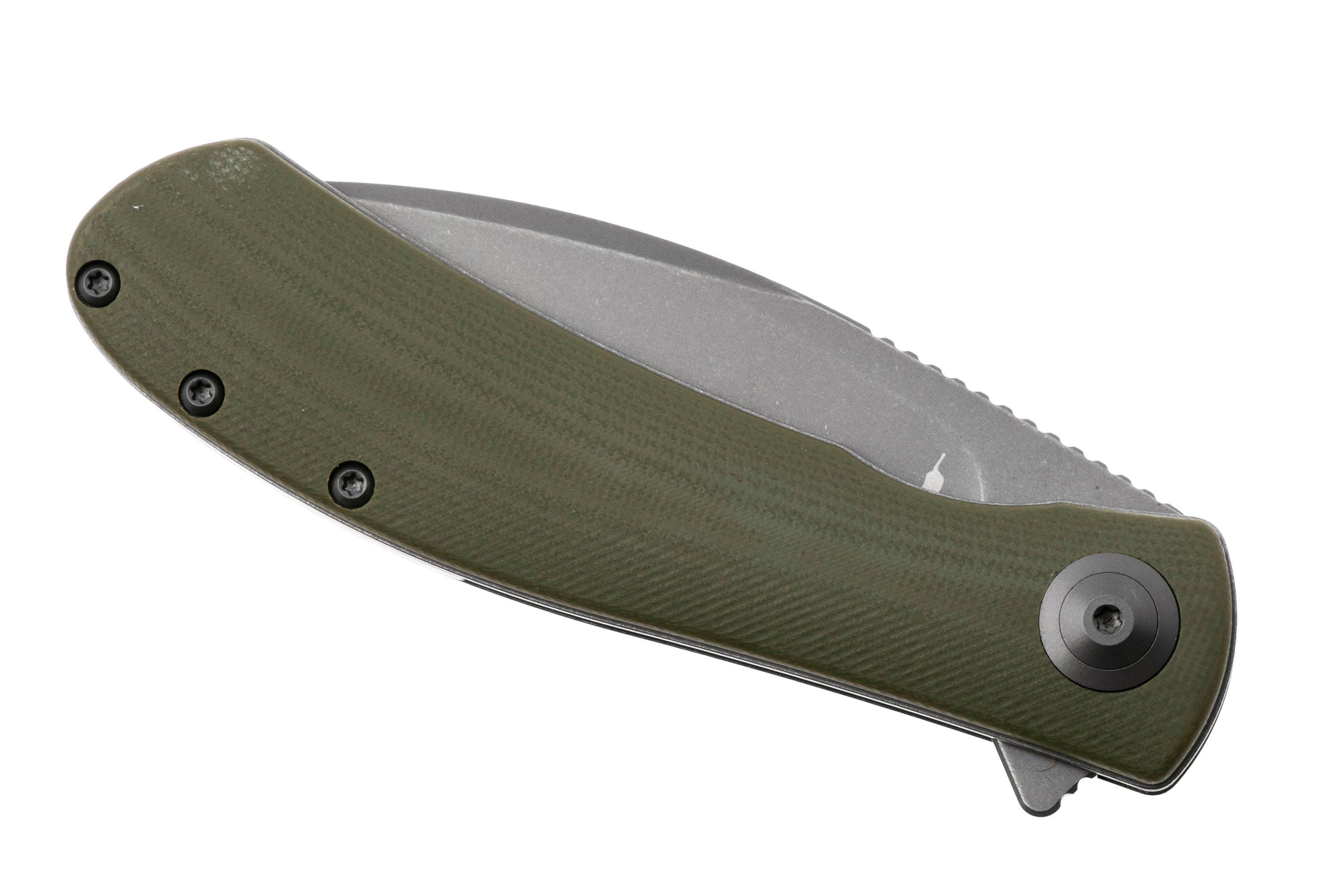 Trollsky Knives Mandu Evo MTE001 Stonewashed 14C28N, Green G10, couteau ...