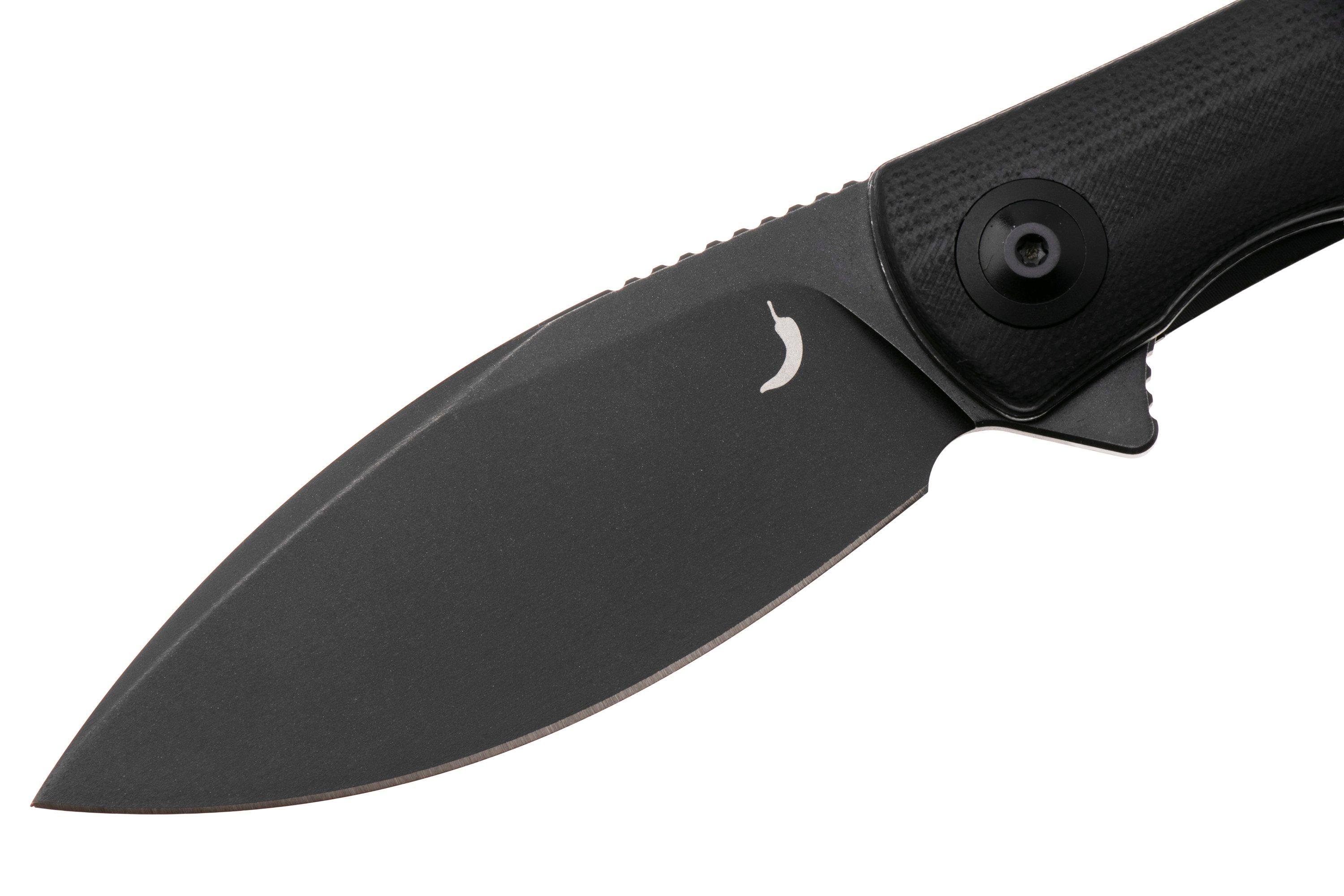Trollsky Knives Mandu Evo MTE003 Blackwashed 14C28N, Black G10, couteau ...