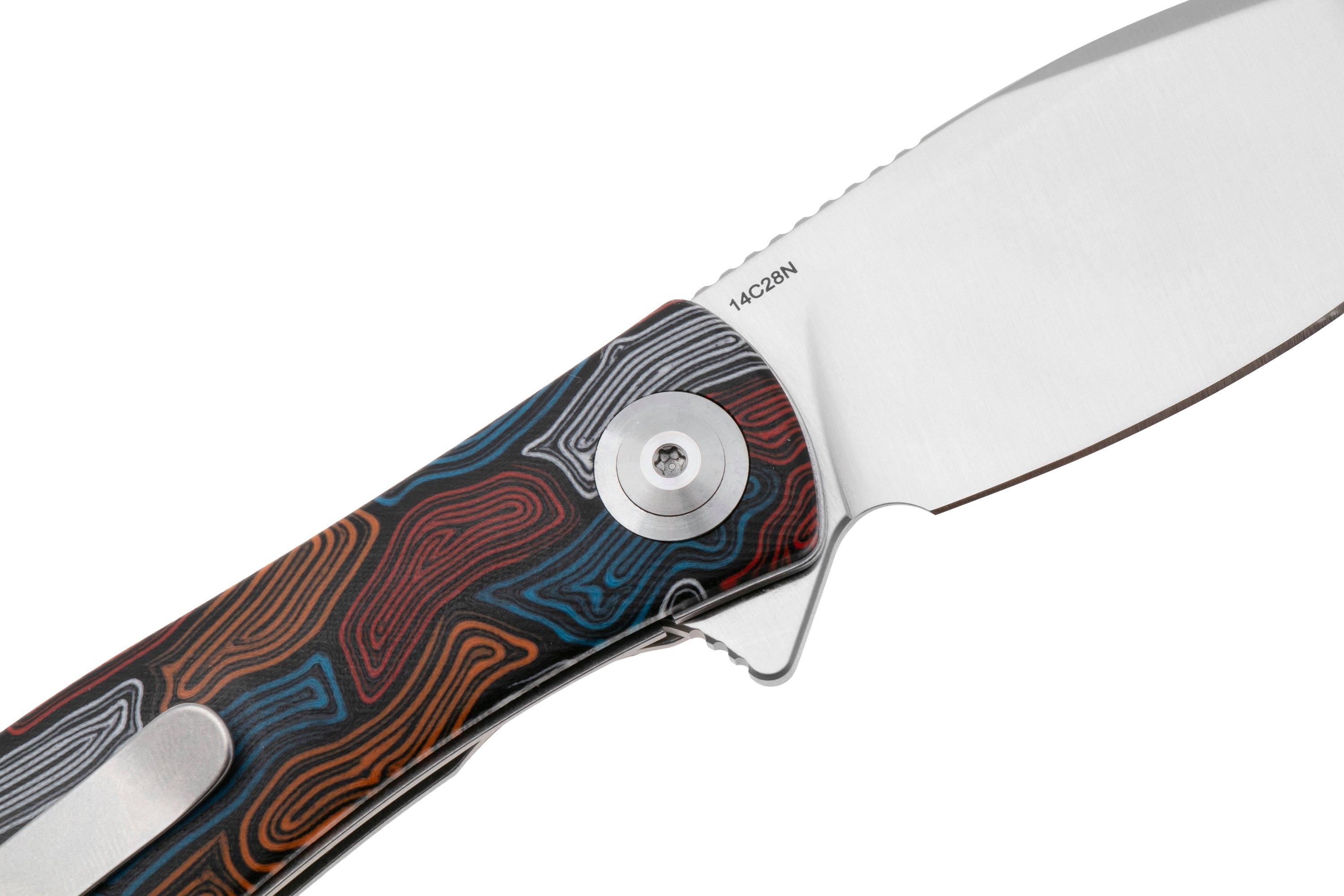Trollsky Knives Mandu Evo MTE010 Satin 14C28N, Kaleidoscope Turtle G10 ...