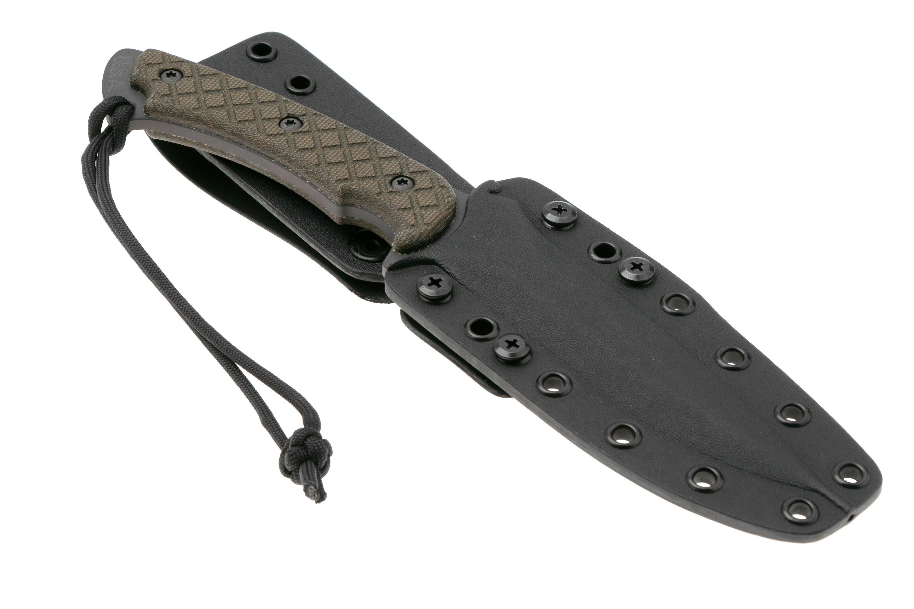 Spartan Blades Ares SB1BKGRKYBK Black, Green Micarta, Survival Messer ...