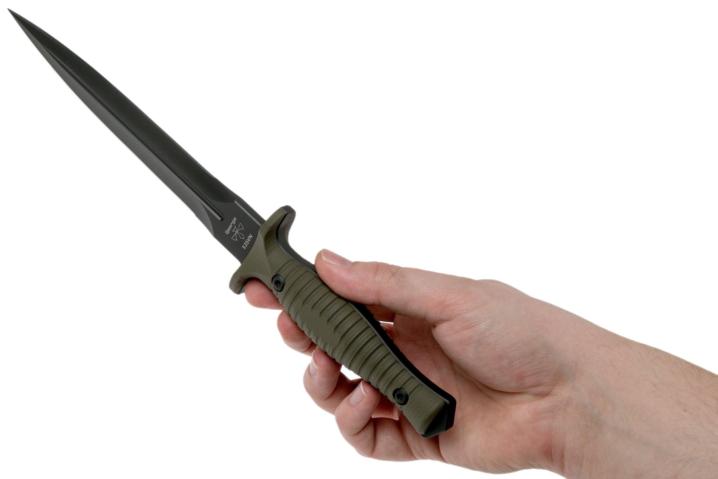 Spartan Blades George V14 Dagger Black Blade, Green Handle ...